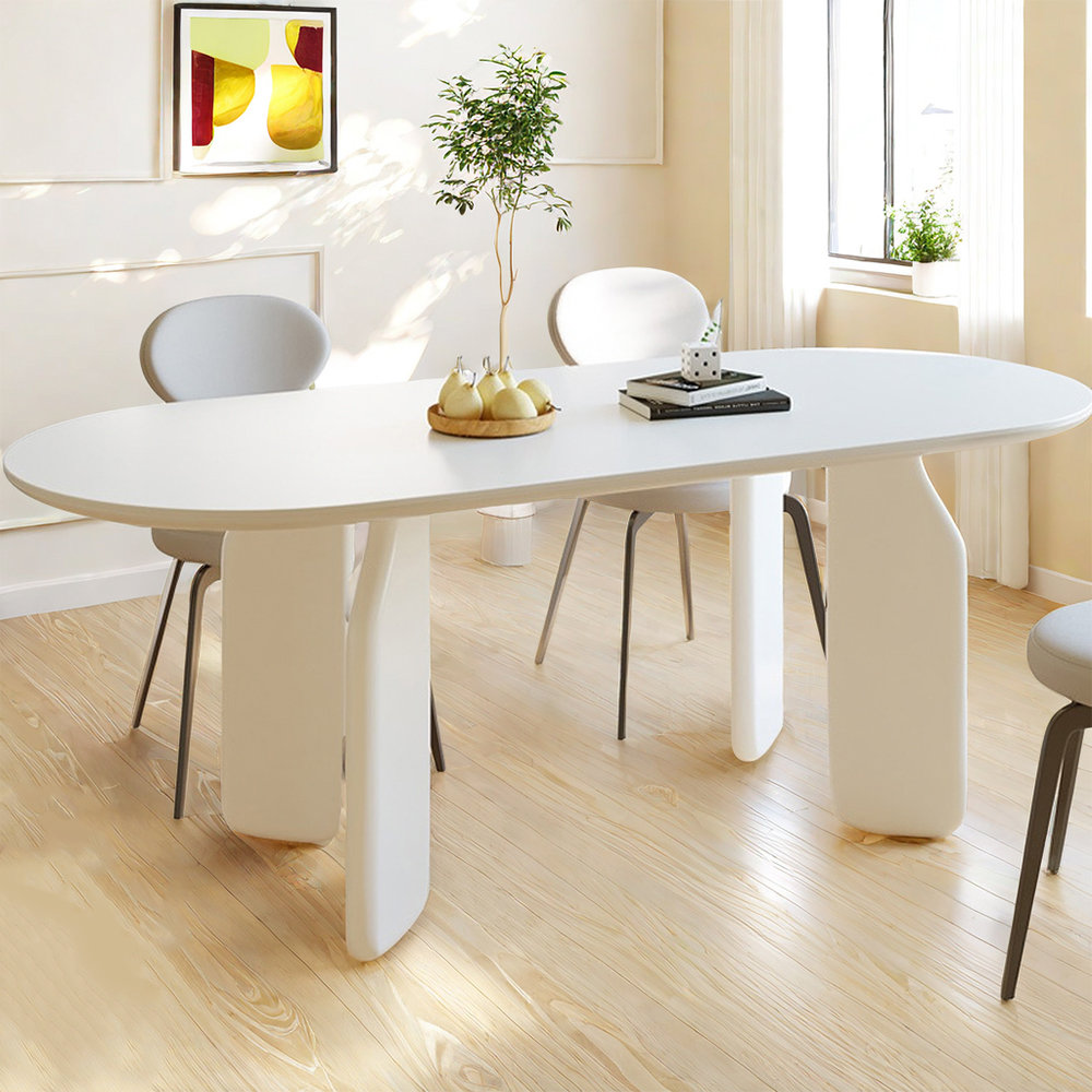 GINATOL Modern Simple Oval Sintered Stone Dining Table Set 78.74 L x 35 ...