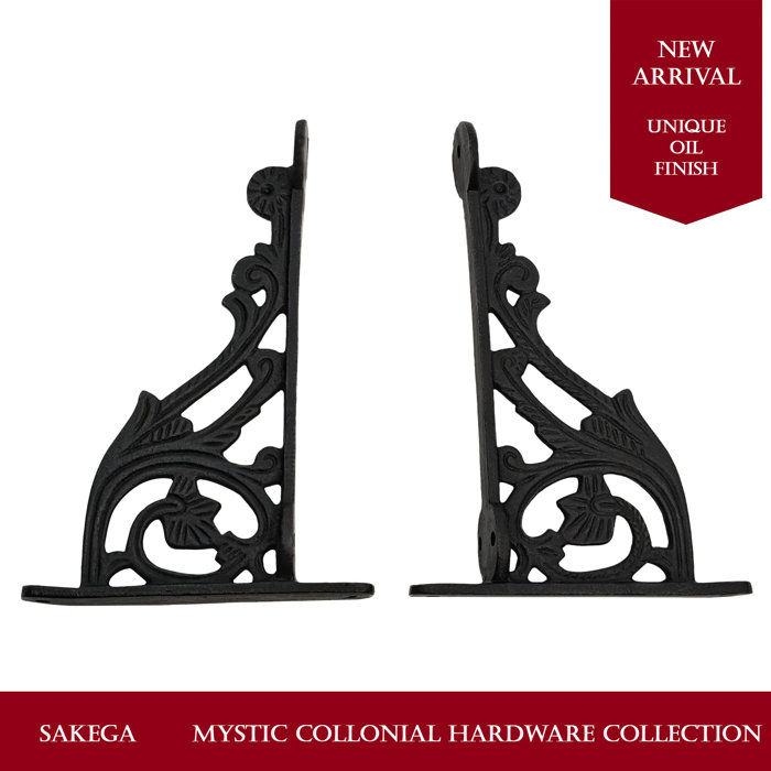 Astoria Grand Midge Solid Cast Iron Shelf Brackets Victorian Colonial ...