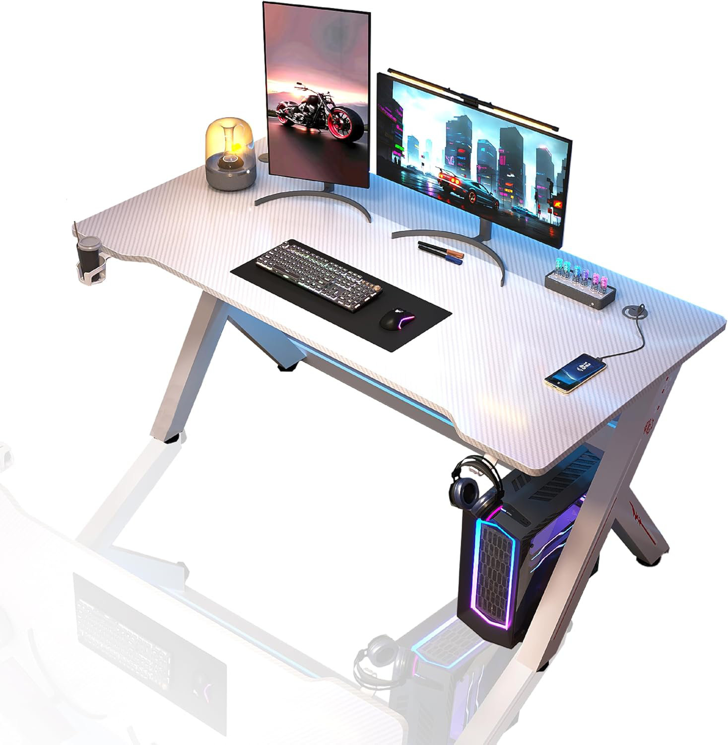 Inbox Zero Gaming Desk Computer Table W/Cup Home Office & Reviews | Wayfair