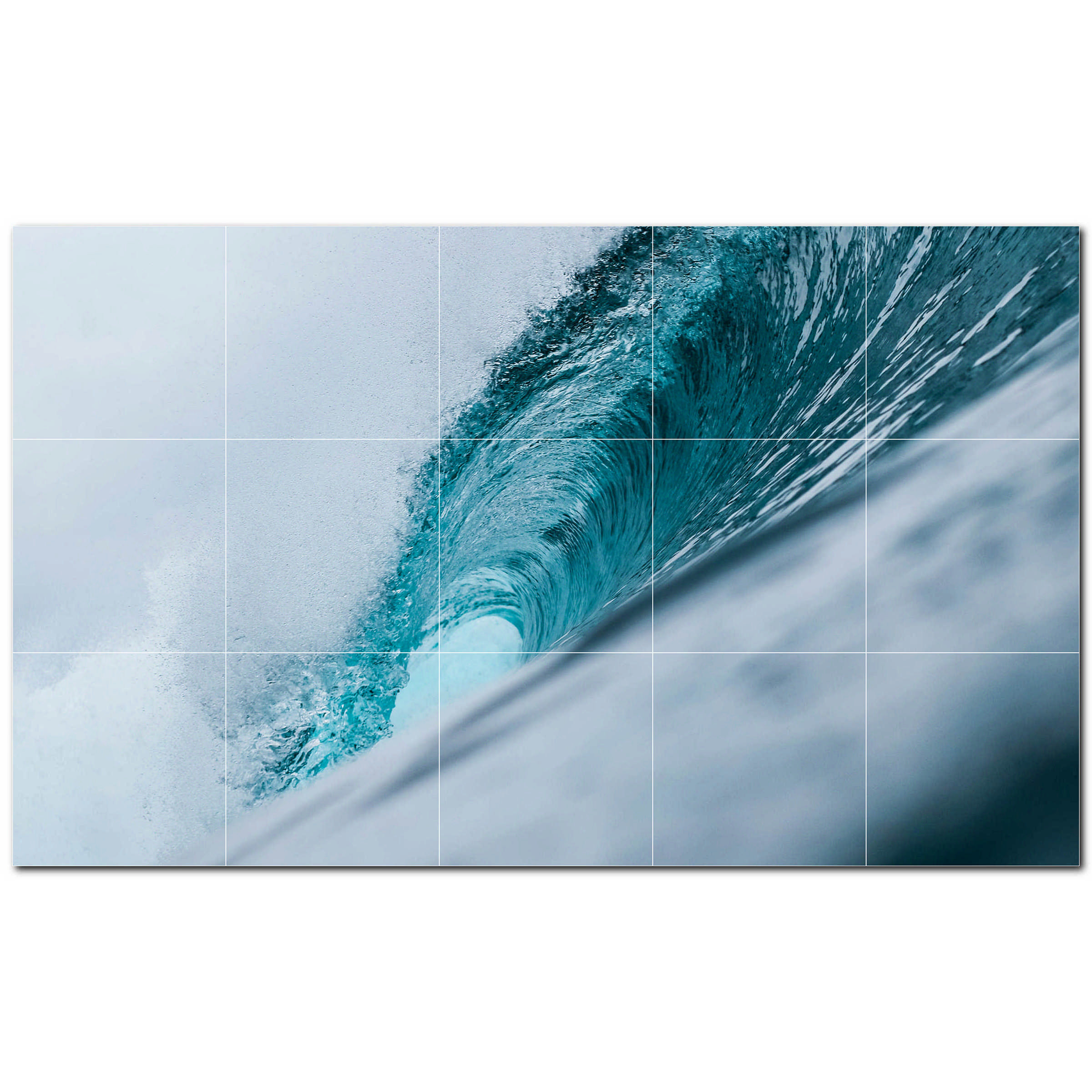 Picture-Tiles.com 40" x 24" Ceramic Waves Photo Decorative Mural Tile ...