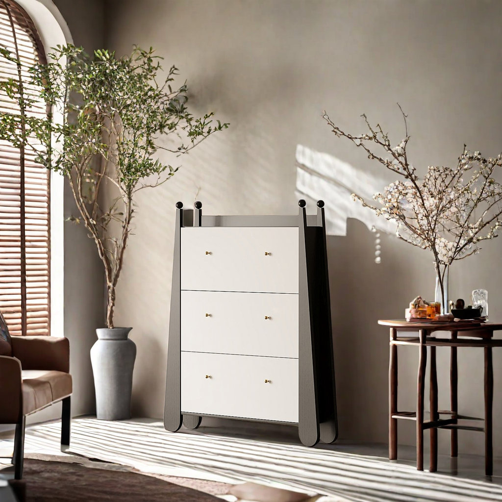 DICIXA French Flip Bucket Shoe Cabinet 12 Pair Shoe Storage Cabinet ...