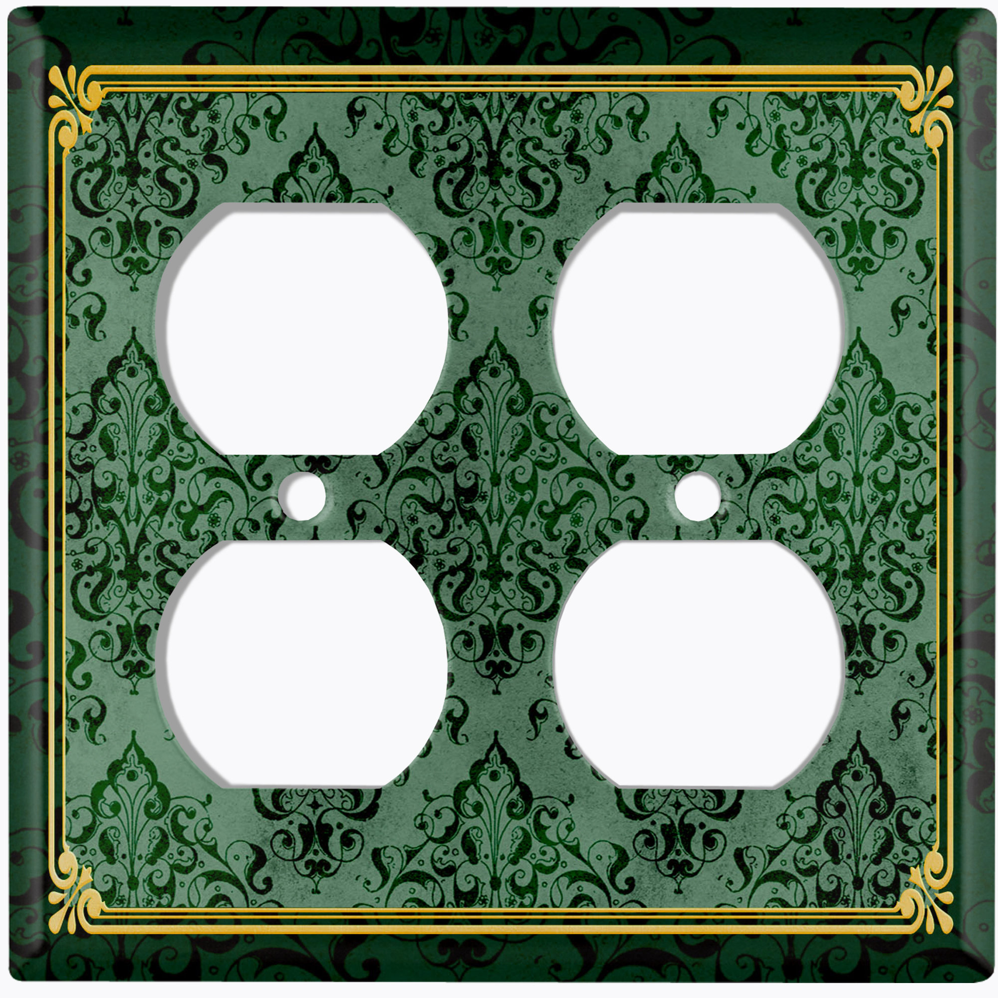 WorldAcc Victorian Vintage Elegant Damask Wire Frame 2-Gang Duplex ...