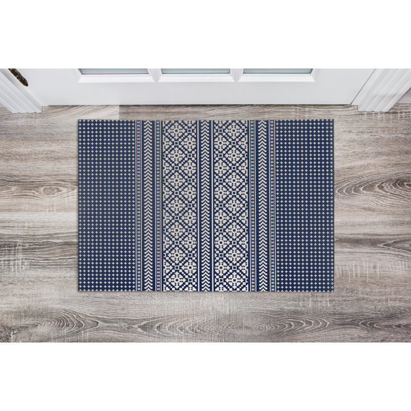 Union Rustic Kameel Synthetic Navy Rug | Wayfair