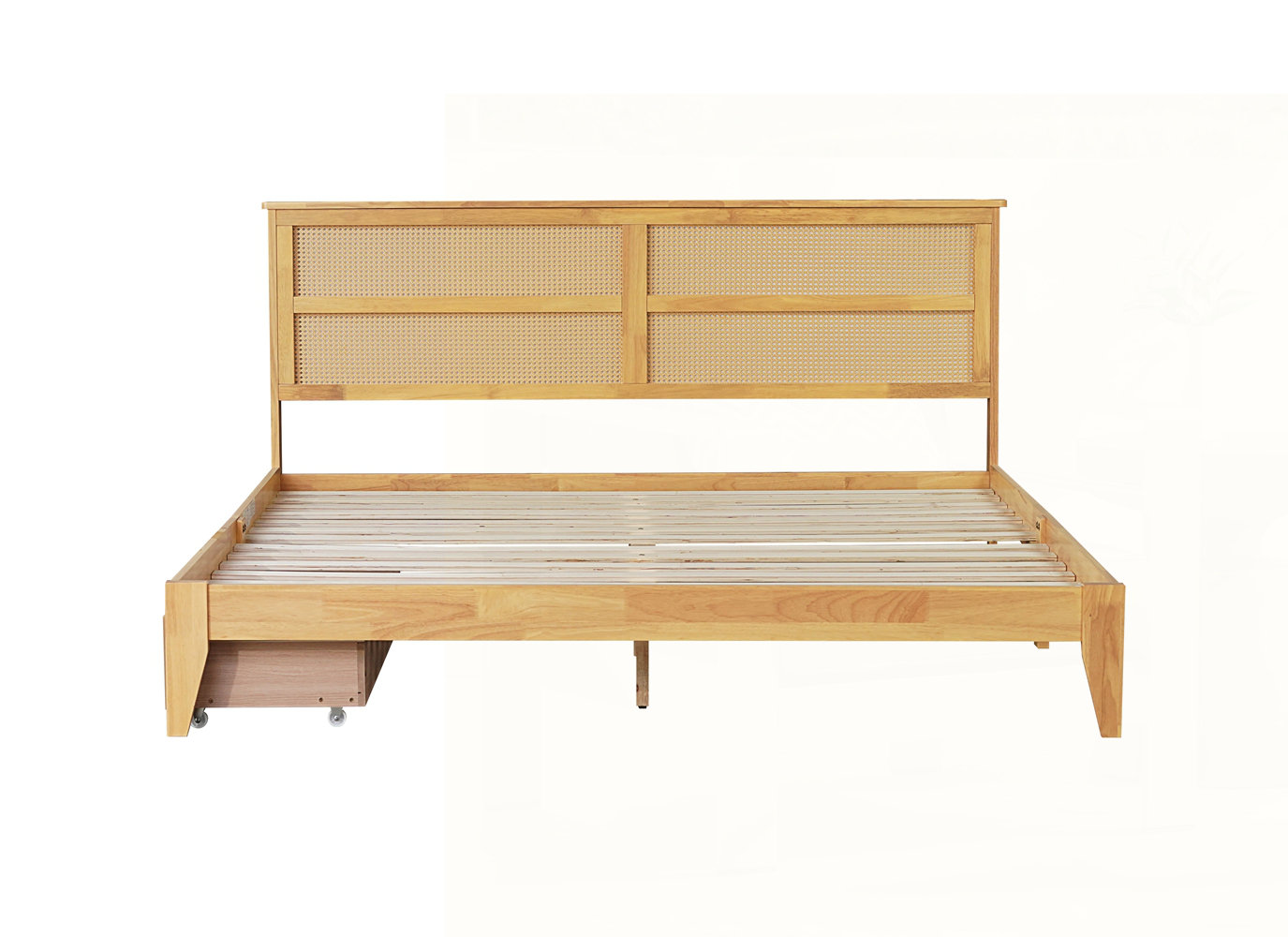 Red Barrel Studio® Rubber Wood Bed with Enhanced Support Salts | Wayfair