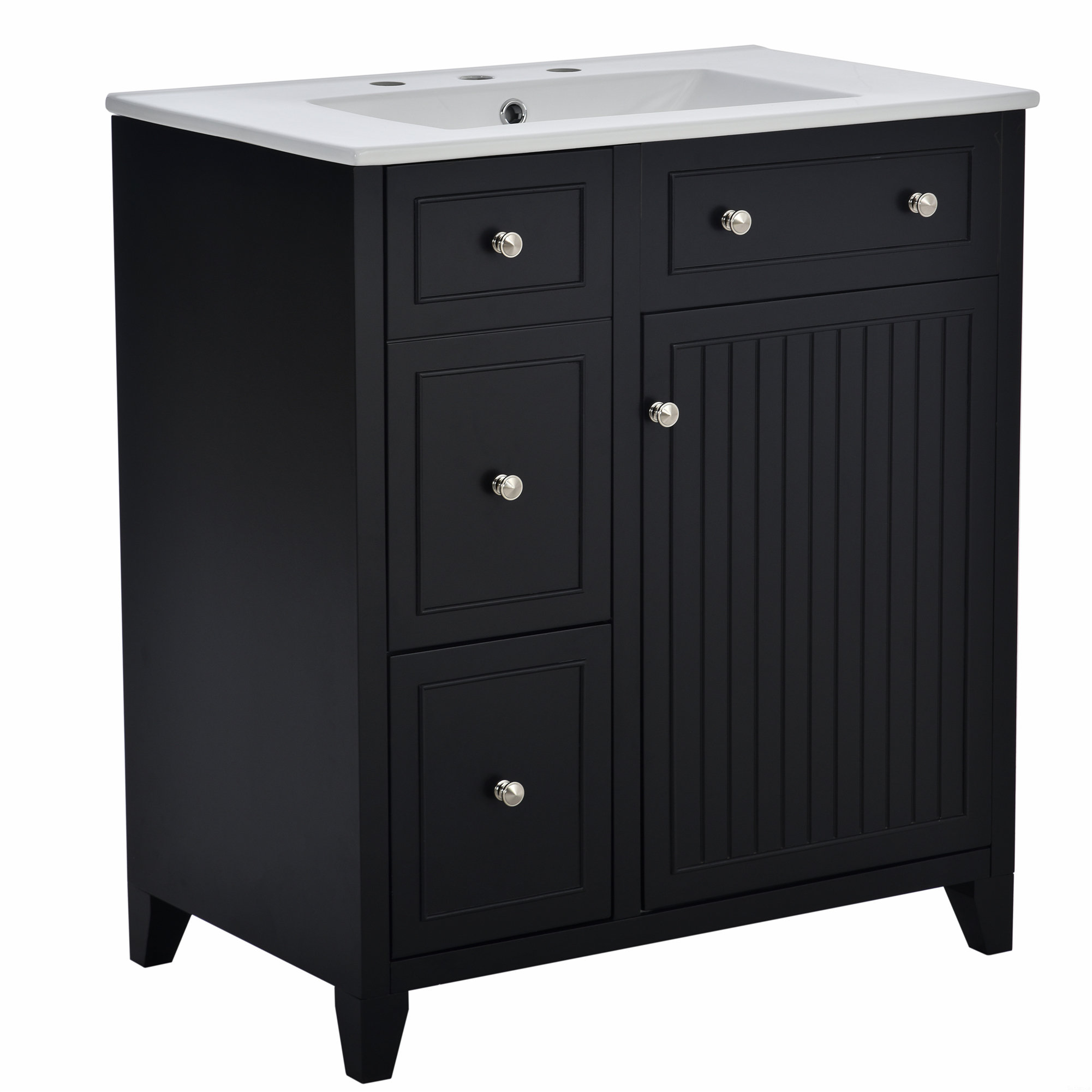 Red Barrel Studio® Single Bathroom Vanity Cabinet With Ceramic Basin ...