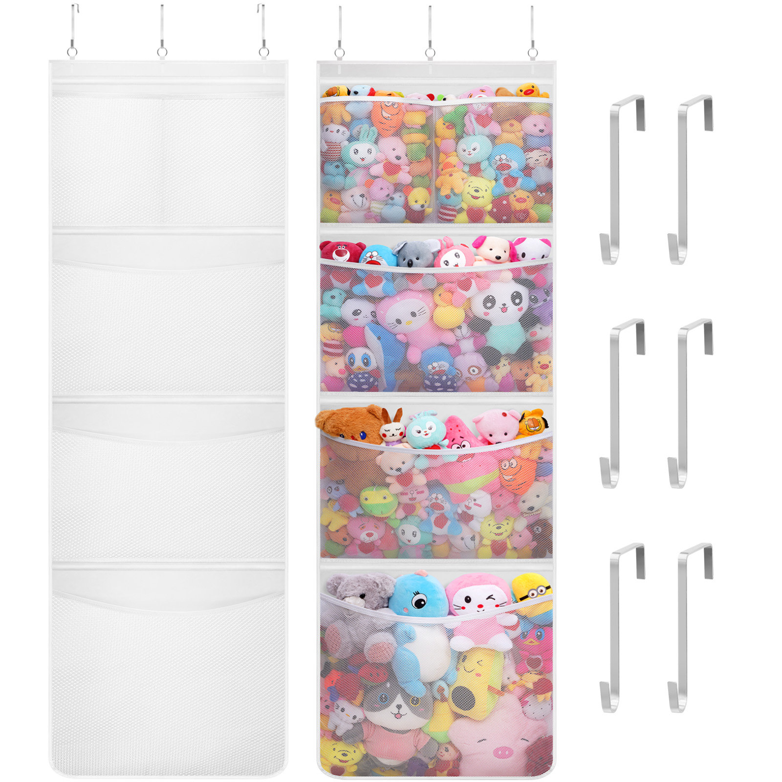Rebrilliant Stuffed Animal Storage, 2 Pack Over The Door Organizer With ...