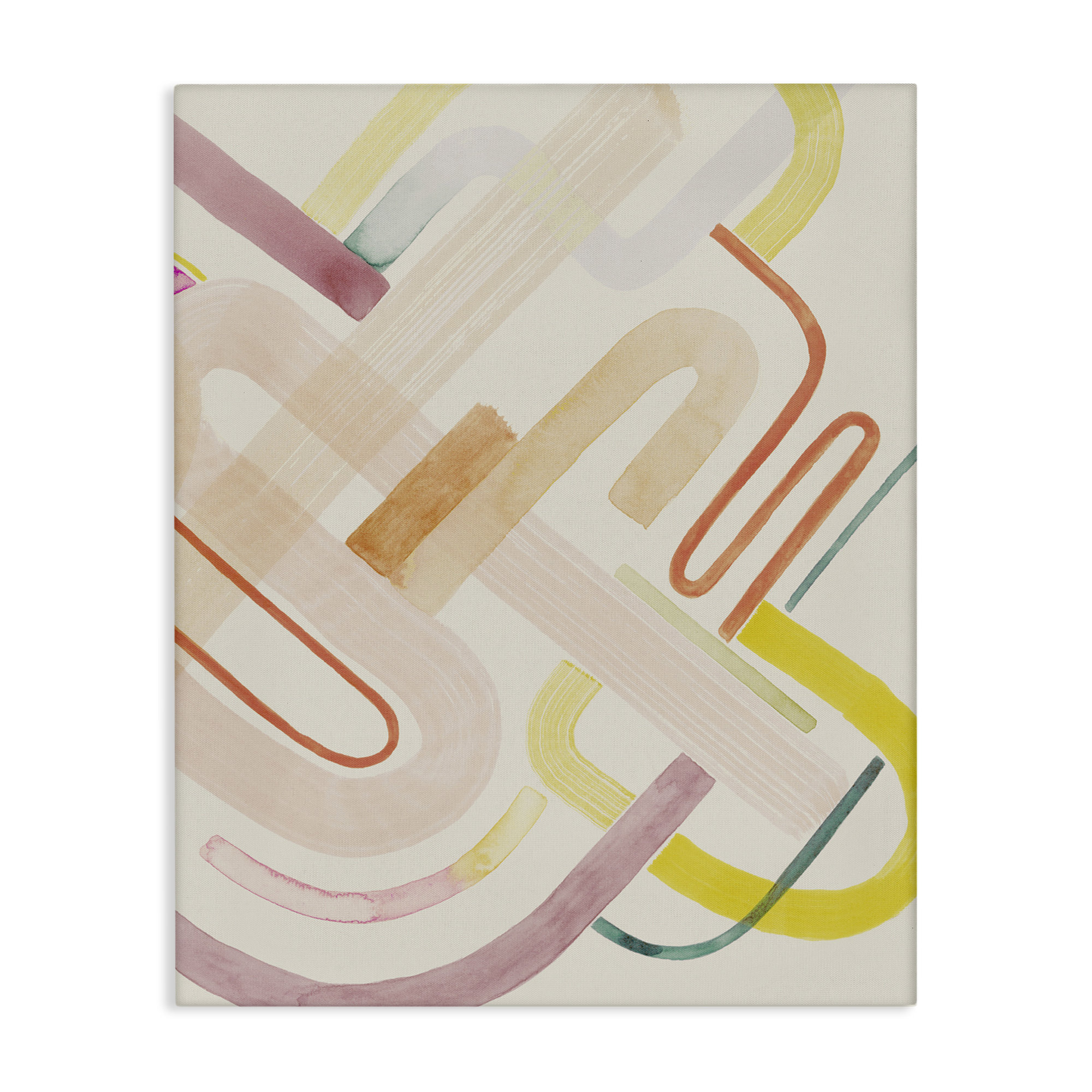 Wrought Studio™ Overlapping Curved Shapes Floater Canvas Wall Art by ...