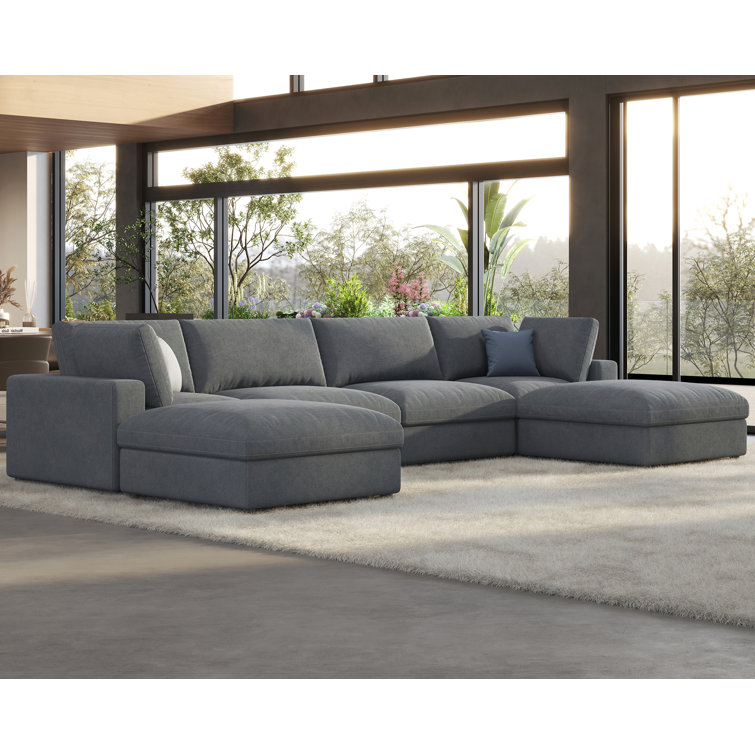 Latitude Run® Modechai Sectional Sofa, 152? Down Filled Sofa, 6 Seats U ...