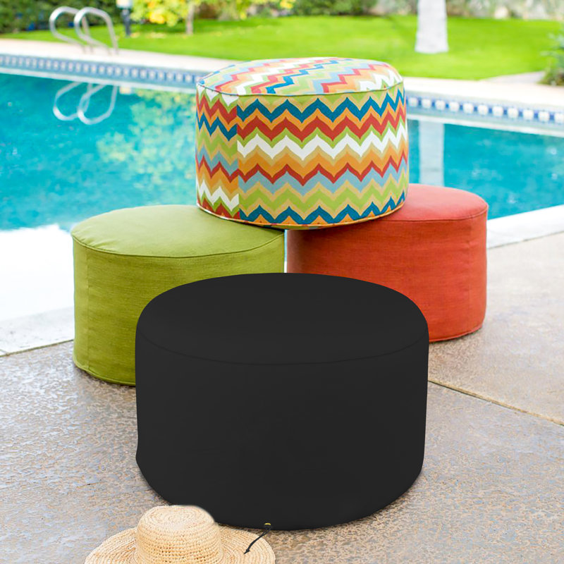 Arlmont & Co. Heavy-Duty Waterproof Round Ottoman Deck Box Cover ...