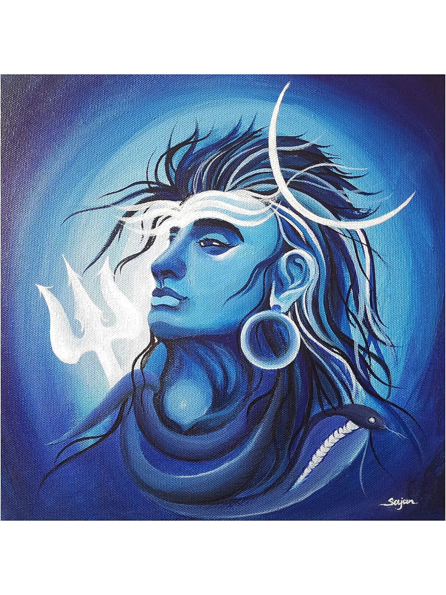 Trinx Neelkanth Lord Shiva | Acrylic On Canvas | By Sajan Dhal ...