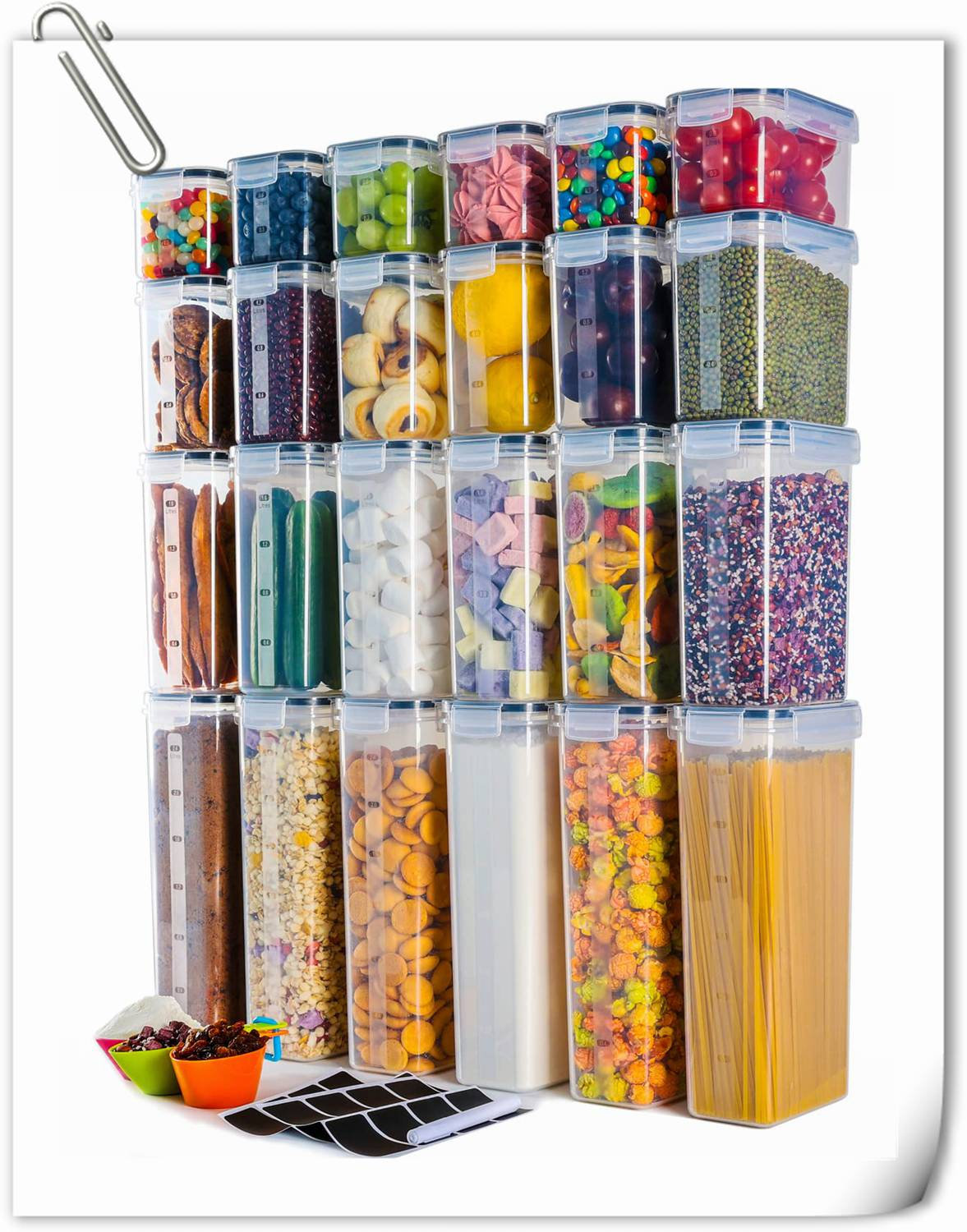 Prep & Savour Airtight Food Storage Containers With Lids, Clear Pantry ...