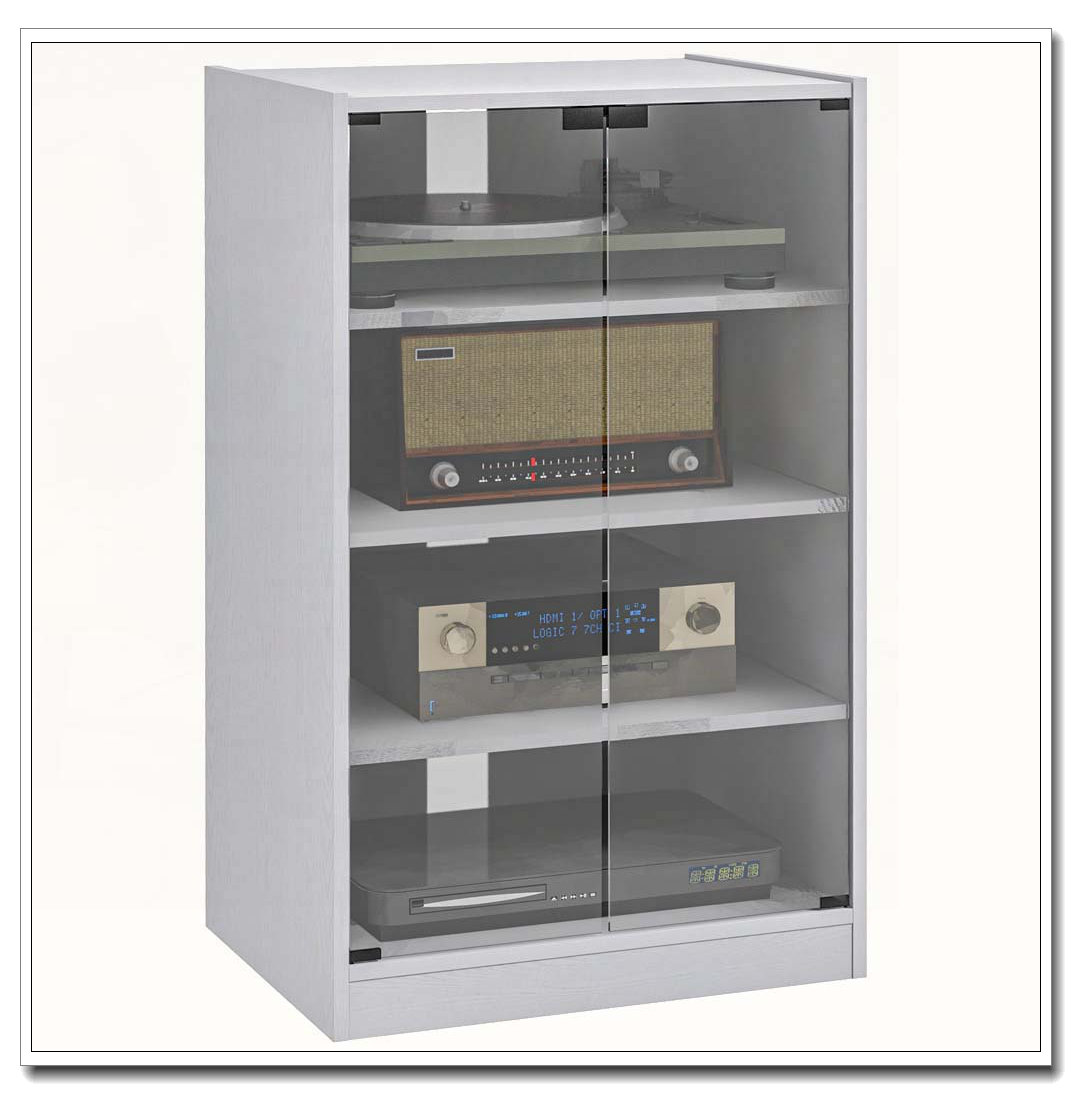 Latitude Run® Media Cabinet 4-Tier Stereo Cabinet Modern Audio Video ...