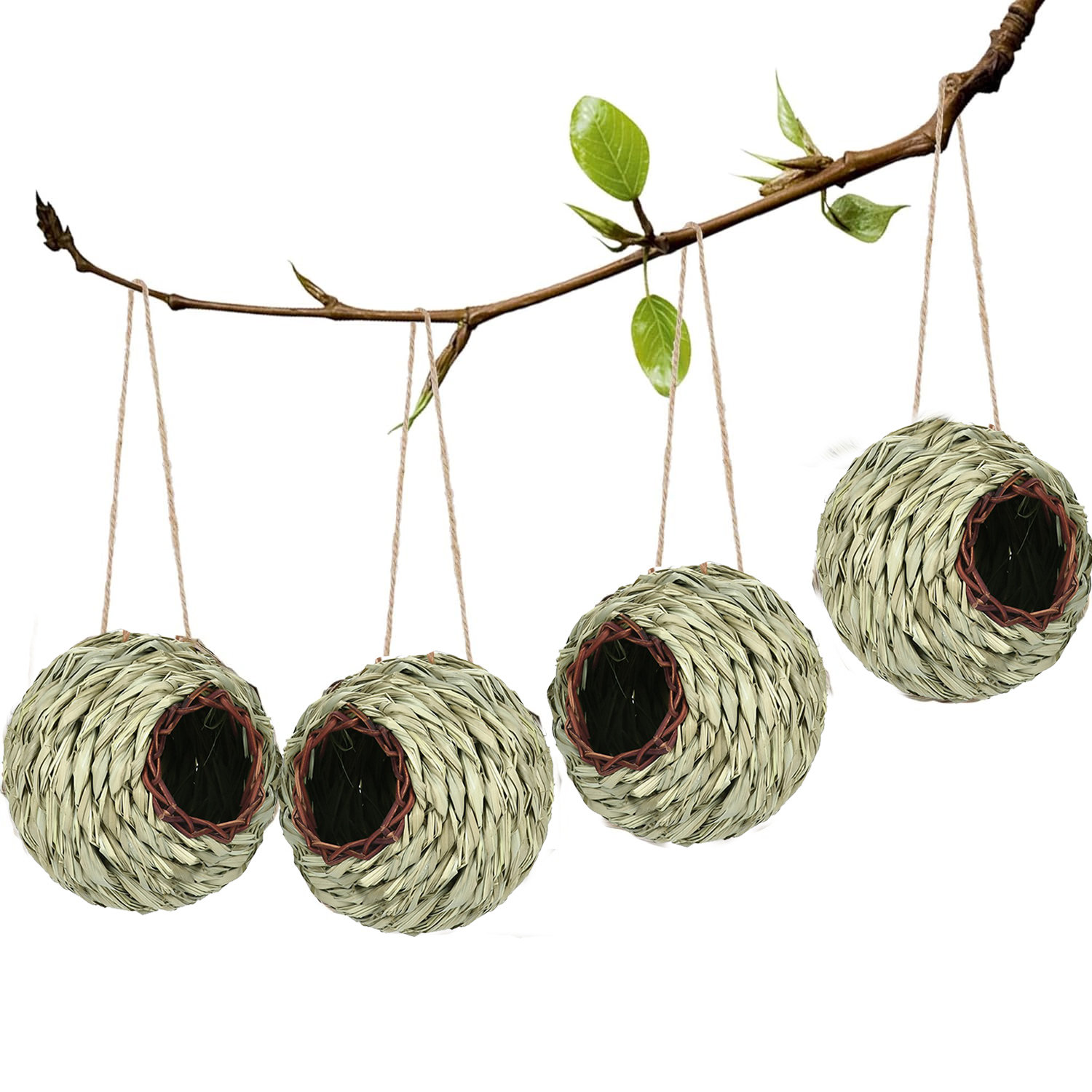 Gracie Oaks SET OF 4 Hanging Hummingbird Nest House for Outside Hand ...