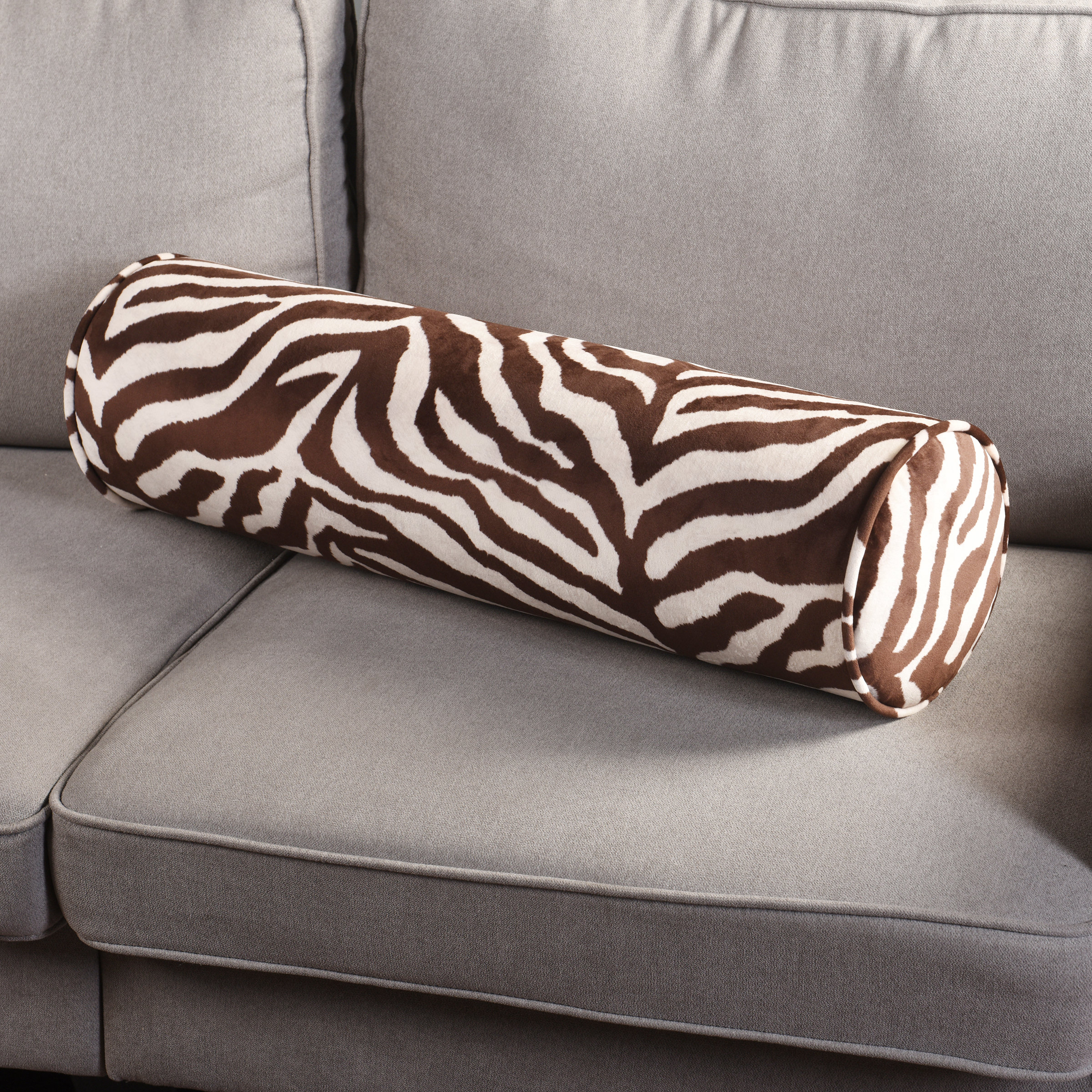 StyleCraft Home Olallo - Cylindrical Bolster - Zara Zebra Print ...