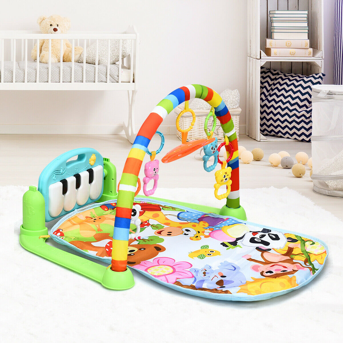 Gymax Kick & Play Piano Baby Gym with Hanging Toys & Reviews - Wayfair ...