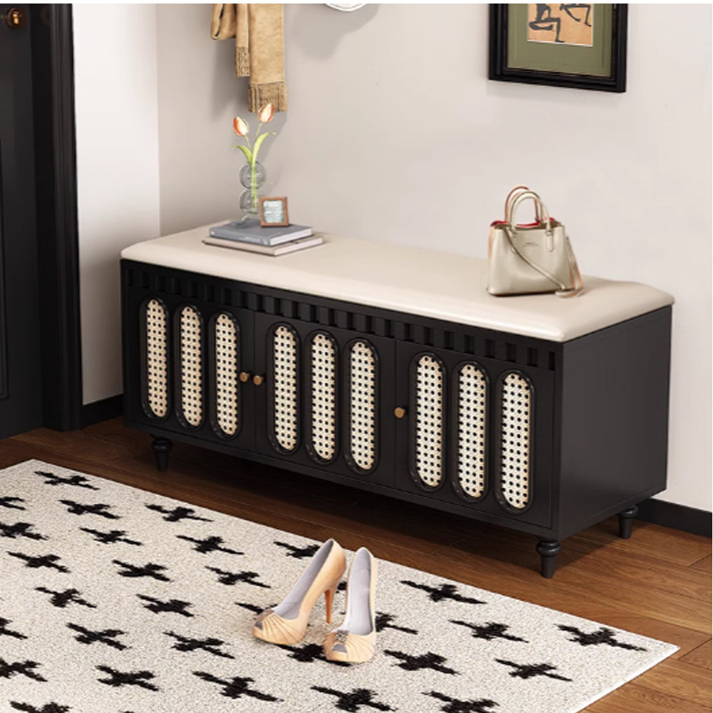 L Entrance Shoe Stool Foyer Sitting Shoe Cabinet - Wayfair Canada
