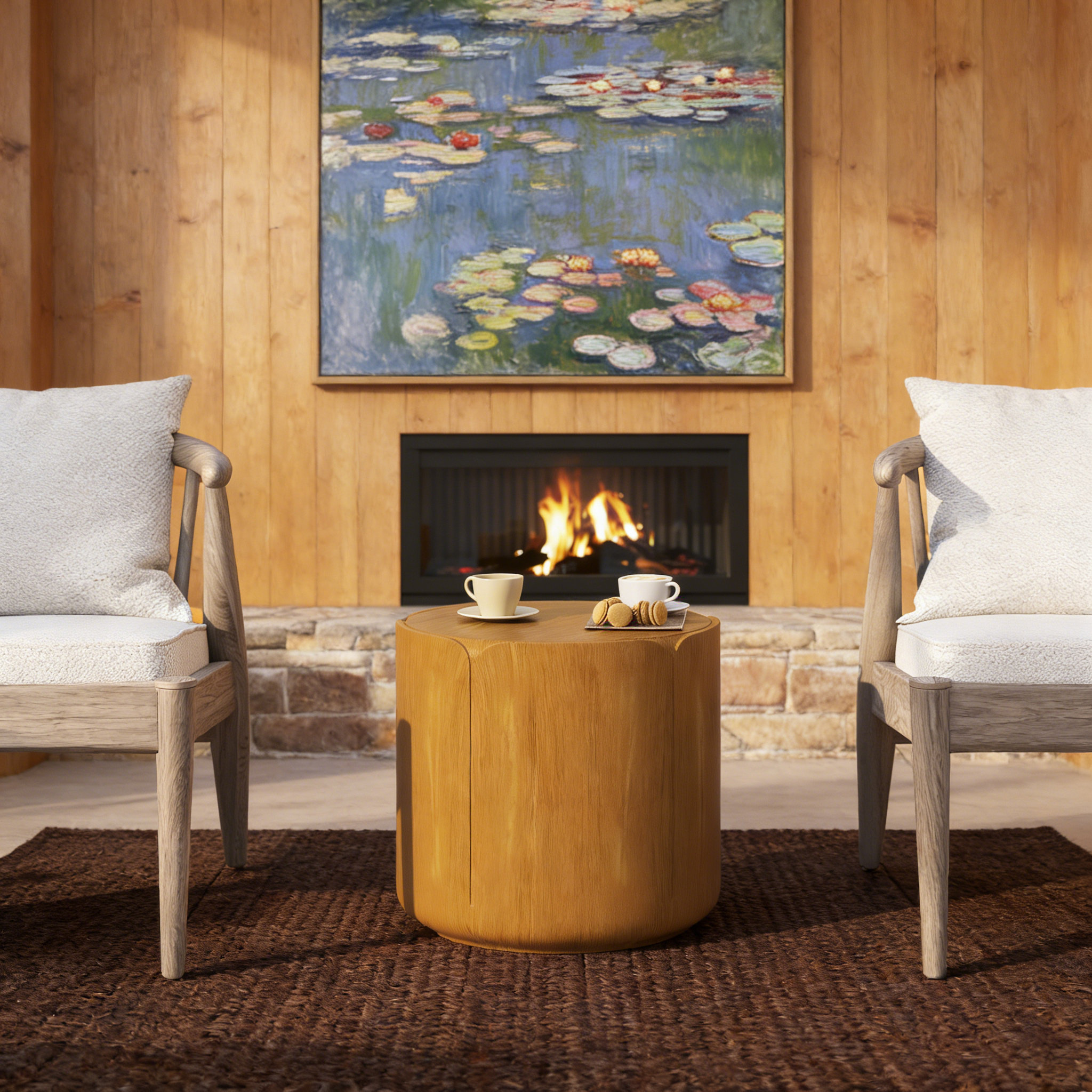 Latitude Run® 19.29" H Round Indoor/Outdoor Side Table, Modern Wood ...