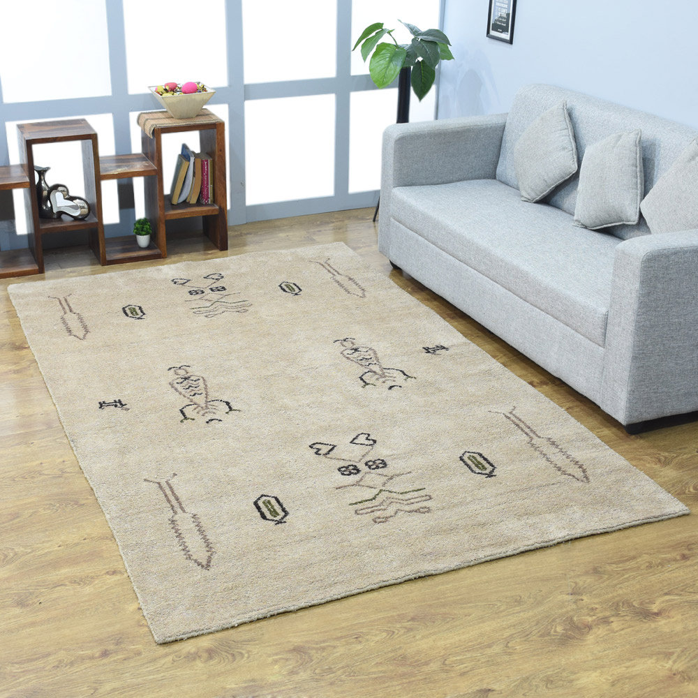 Foundry Select Abstract Hand-Knotted Silk Mix Area Rug - Cream Colour ...