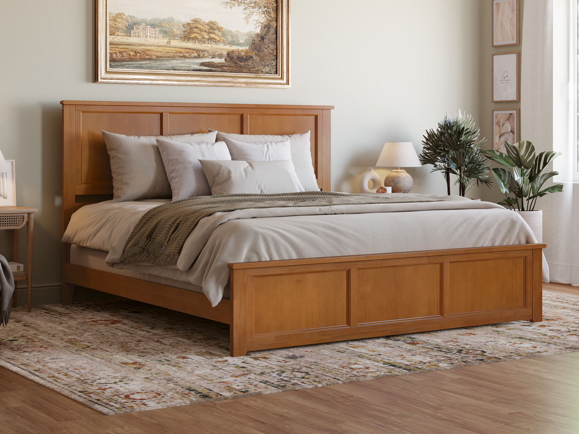 AFI Furnishings Madison Solid Wood Low Profile Platform Bed with ...