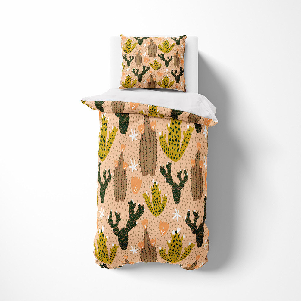 Folk N Funky Off White Microfiber 3 Piece Duvet Cover & Insert Set ...