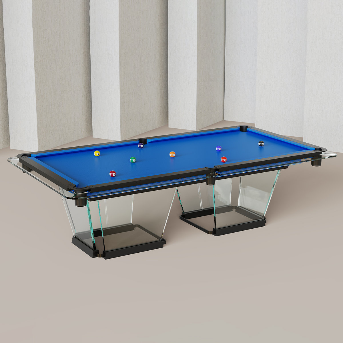 FECOPT 9'Tempered glass American black eight-ball Pool Table | Wayfair