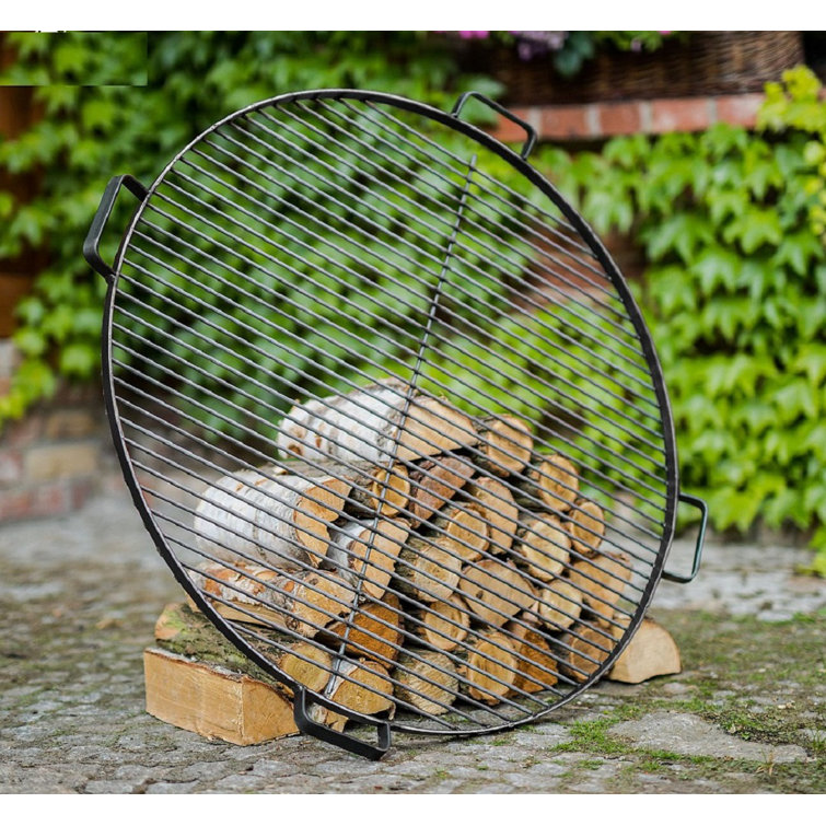 Dakota Fields Round Steel Grill 60 Cm With 4 Handles | Wayfair.co.uk