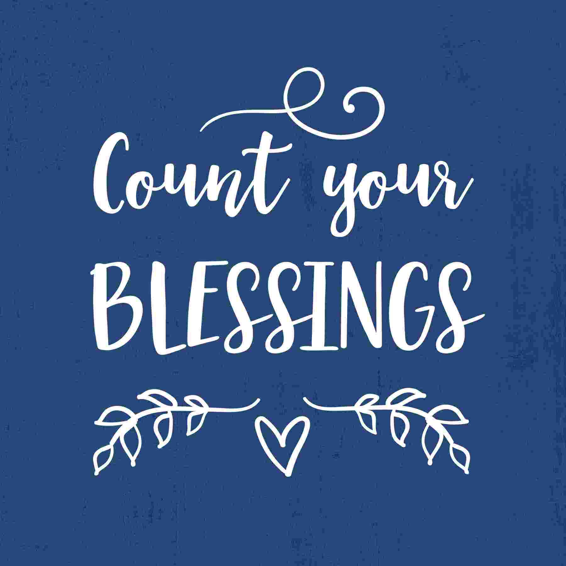 Trinx Count Blessings Rustic Blue by - on | Wayfair