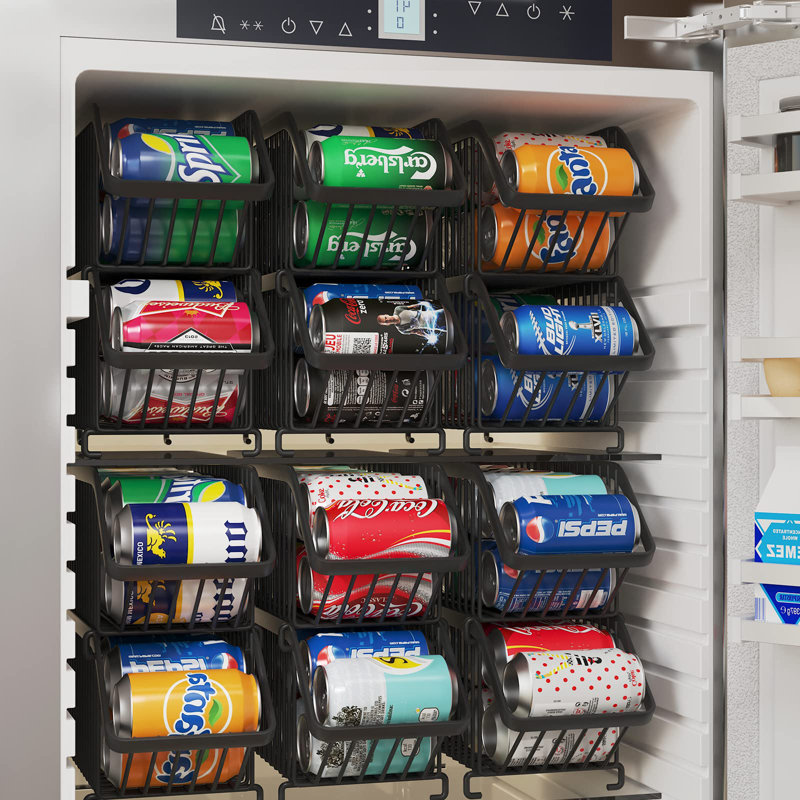 Prep & Savour 6 Pack Stackable Soda Can Organizer, Metal Beverage ...