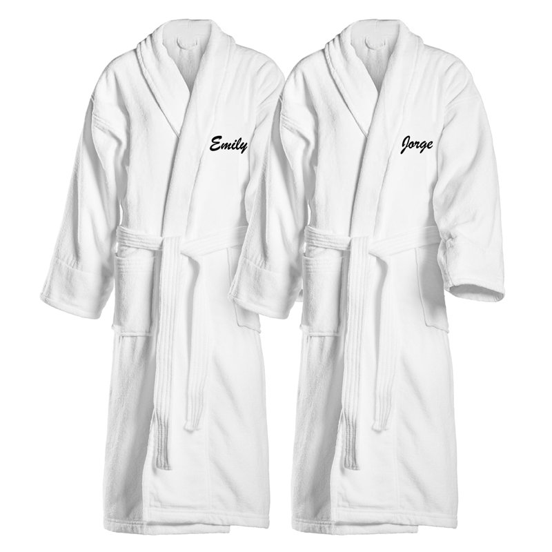 Red Barrel Studio Personalized Embroidered Custom Names Bathrobes ...