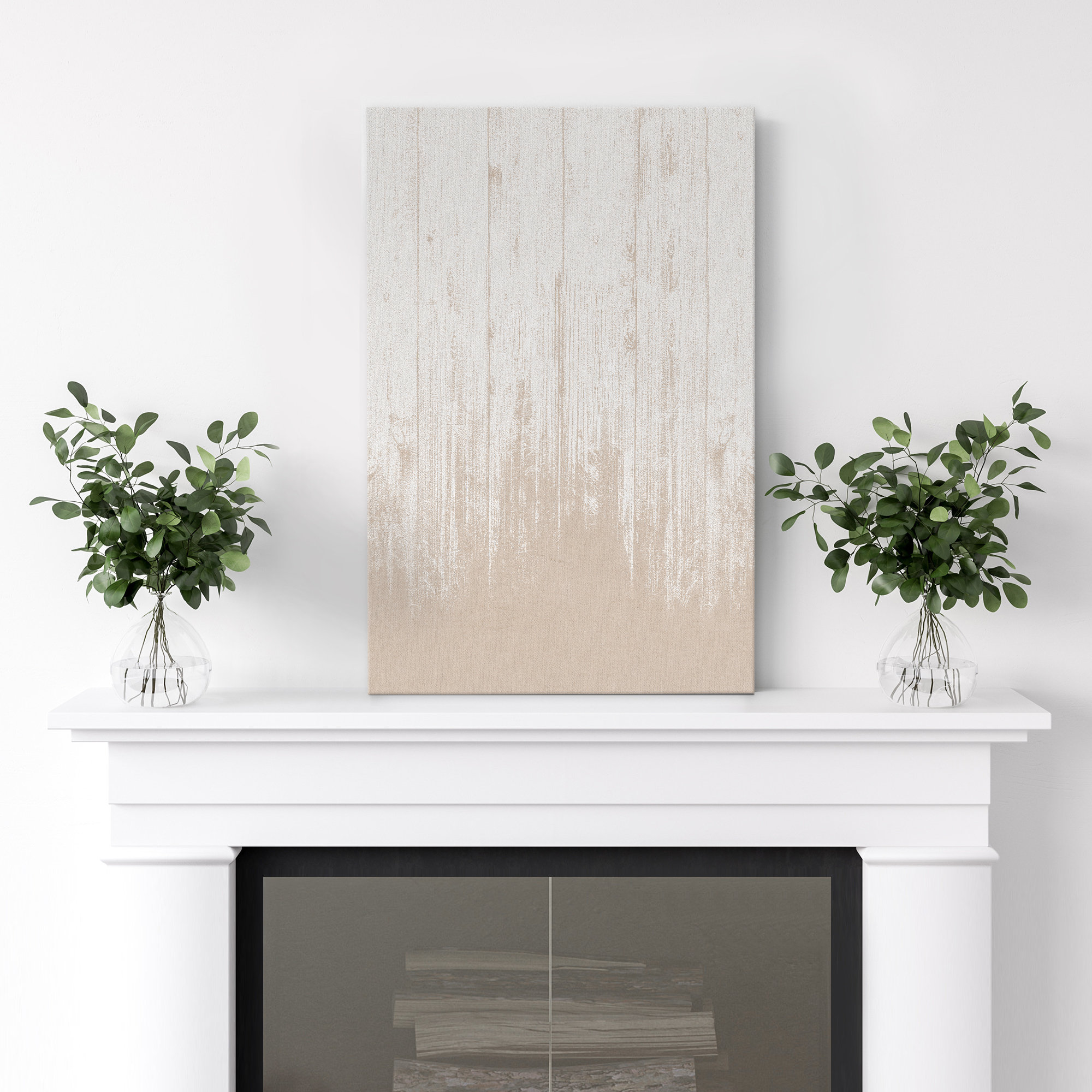IDEA4WALL Neutral Vertical Fade Canvas Print Wall Art - Minimalist ...