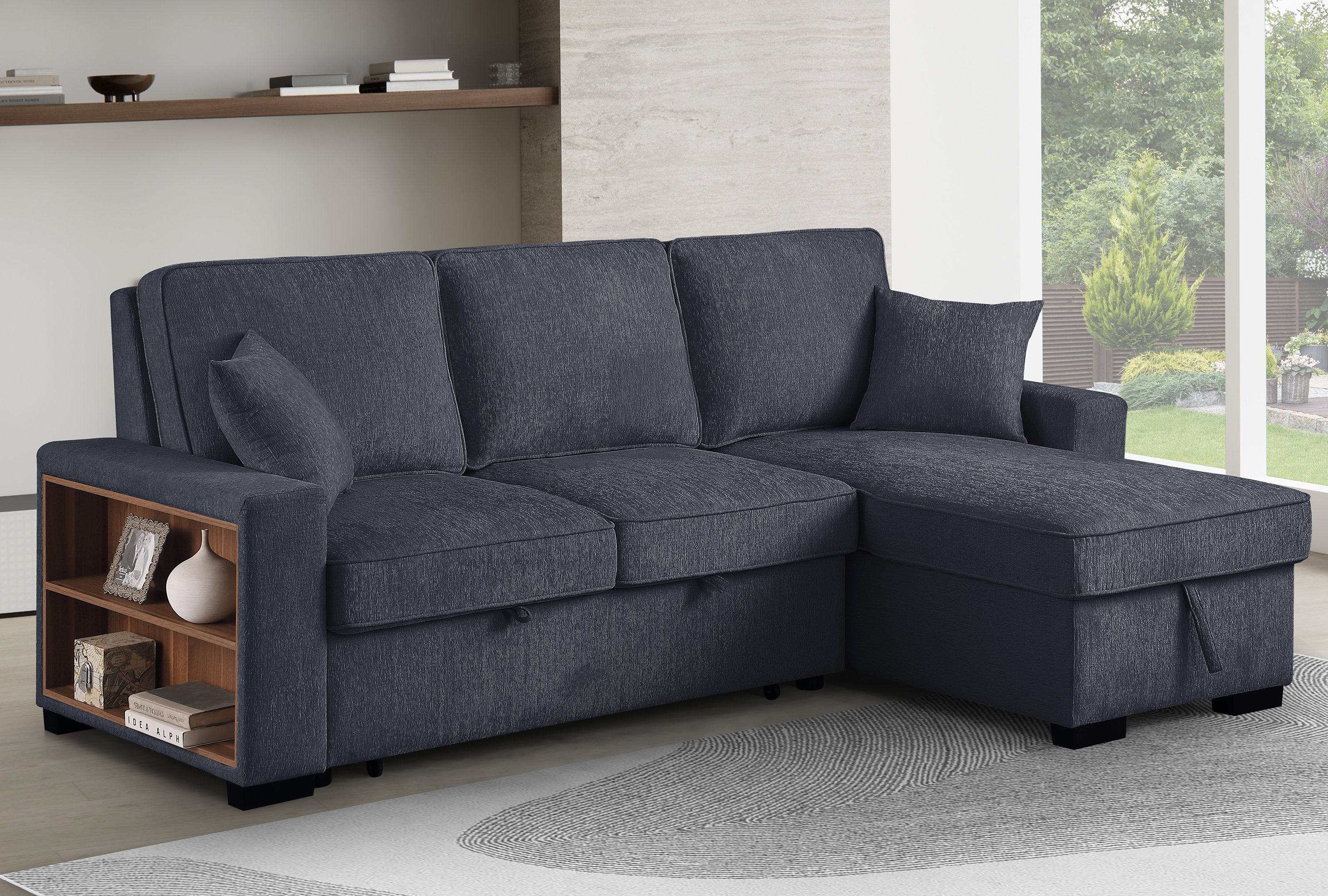 Latitude Run® 91'' Wide Reversible Sleeper Sofa & Chaise | Wayfair