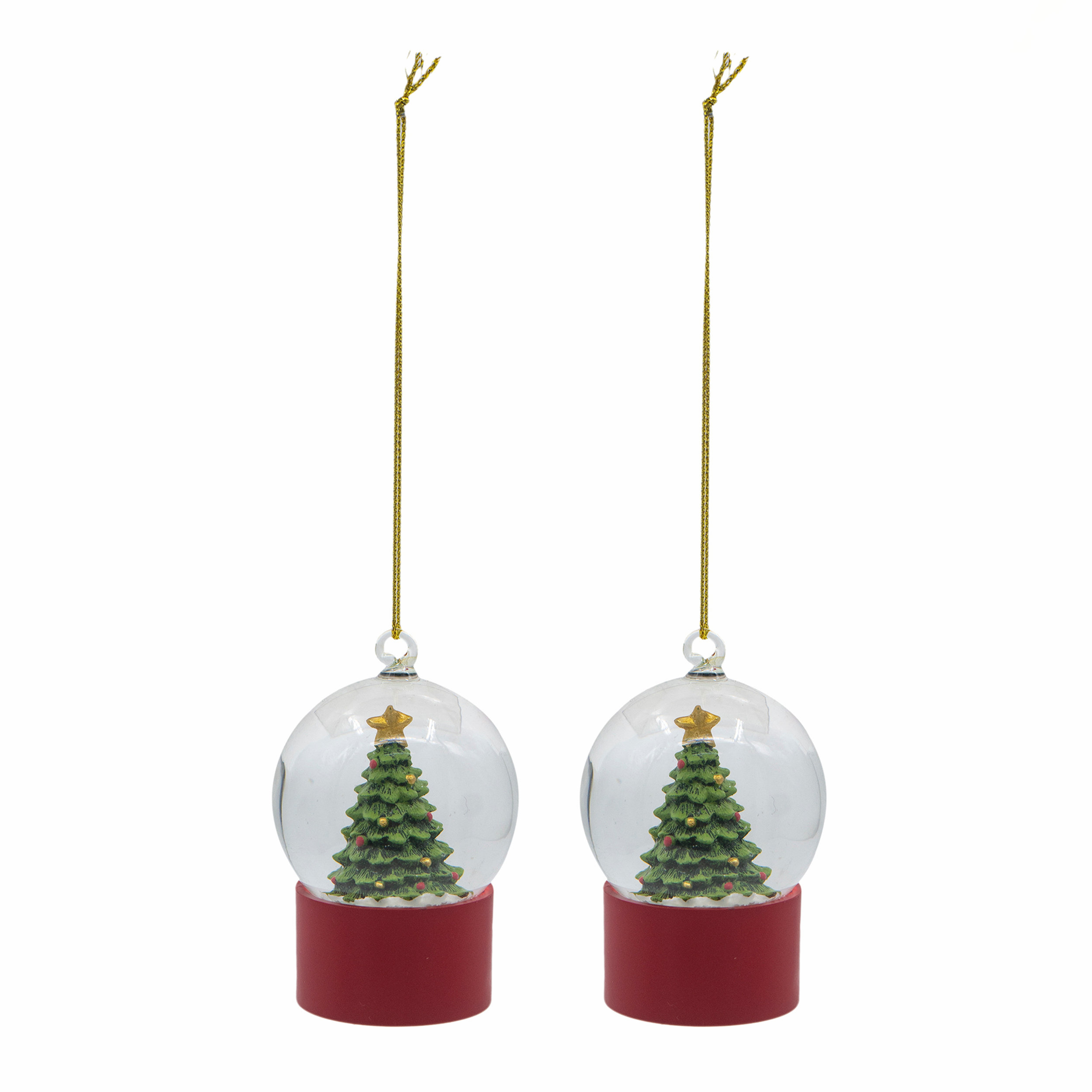 Alcott Hill® Christmas Decorative Water Globes With Base, Set Of 2 ...