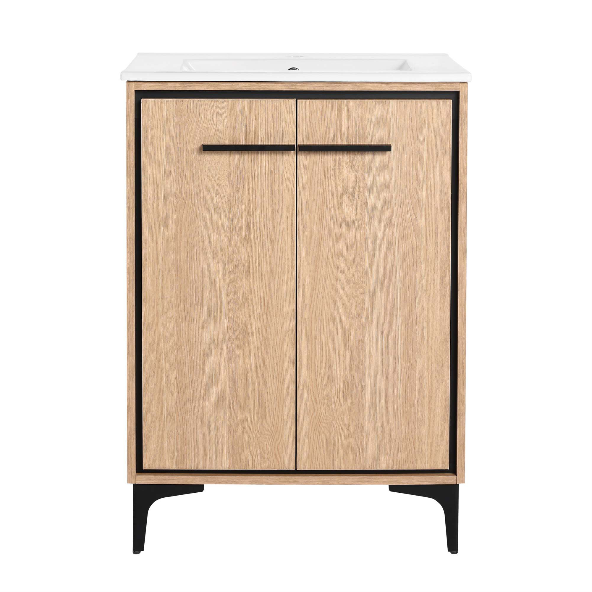 Ebern Designs 24" Bathroom Vanity Base With Basin, Storage Cabinet With ...