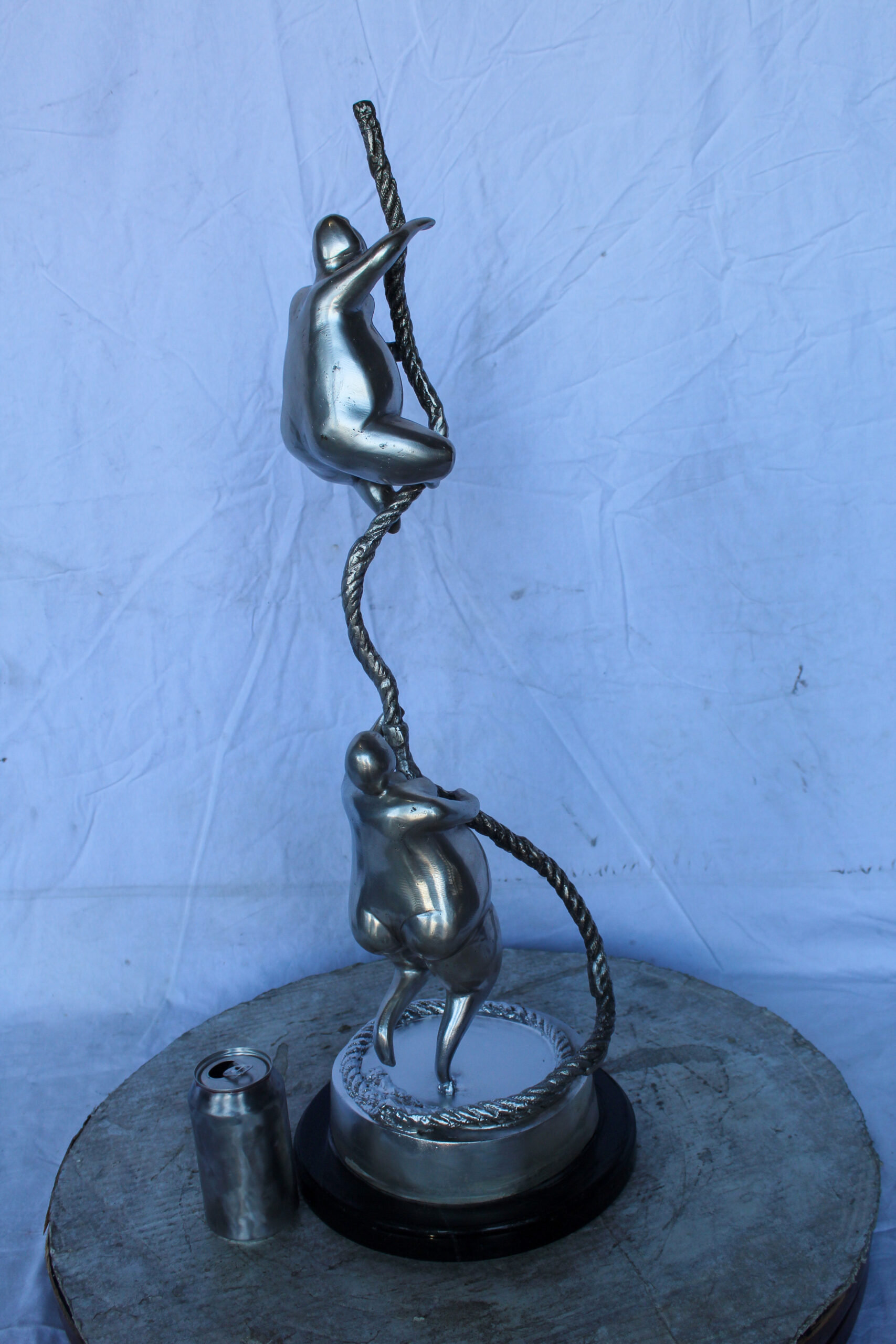 Nifao Collection Two Voluptuous Women Climbing a Rope Statue, Silver ...