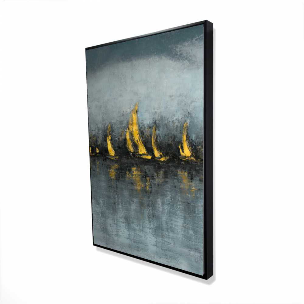 Lark Manor™ Set Sail - Sea Gold Framed Canvas for Home Decor | Wayfair