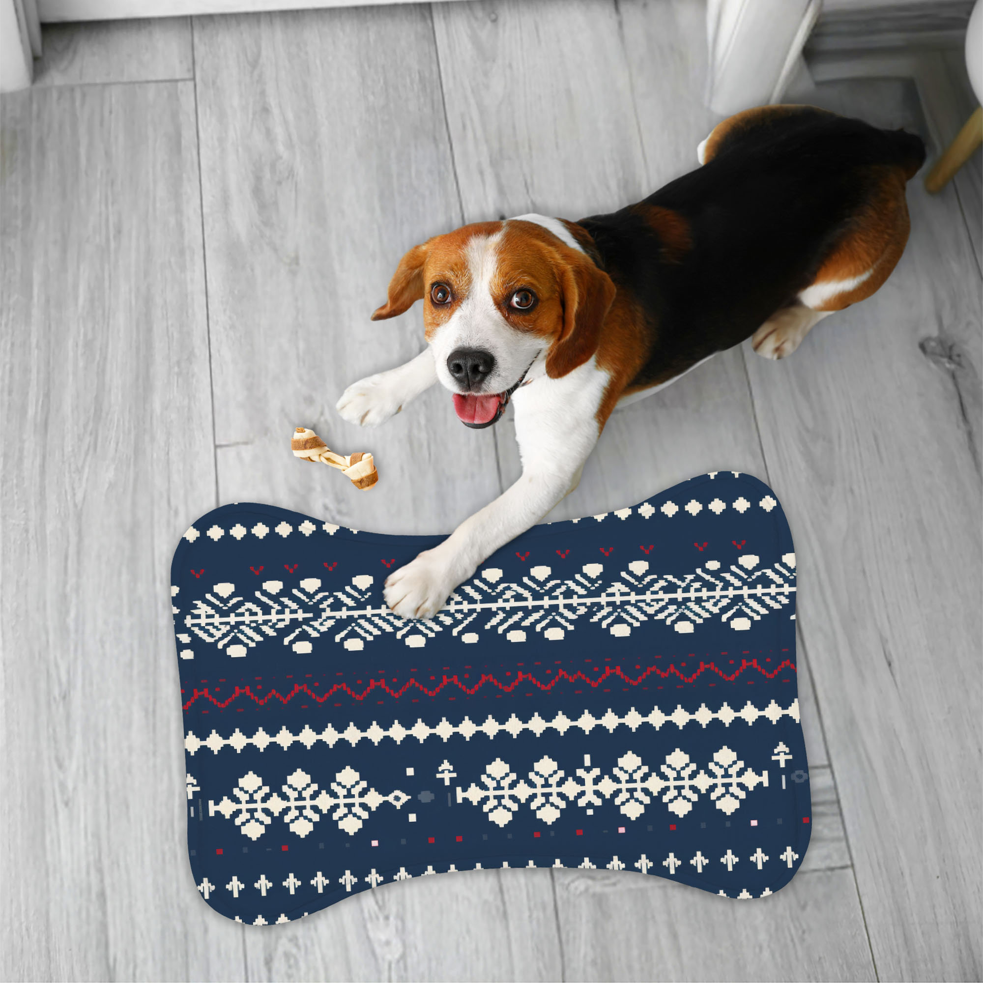 MentionedYou Autumn Textures - 1 Piece Bone Shape Feeding Mat | Wayfair