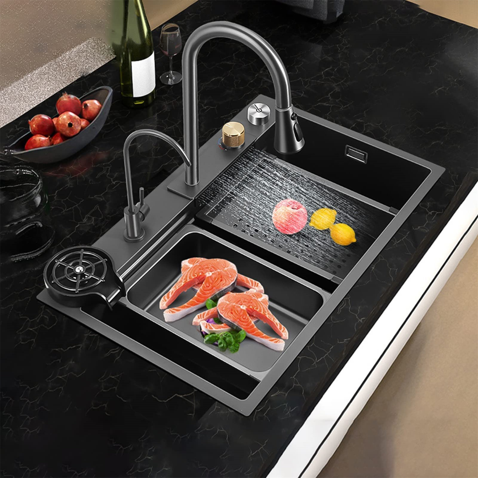 Belfry Kitchen Etude 49mm W Single Bowl Stainless Steel Flush Mount ...