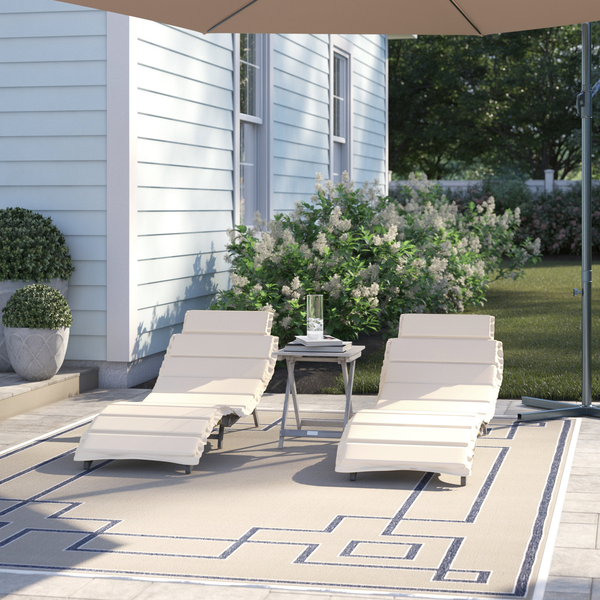 Sol 72 Outdoor™ Alois Chaise Lounge Set with Cushion and Table ...