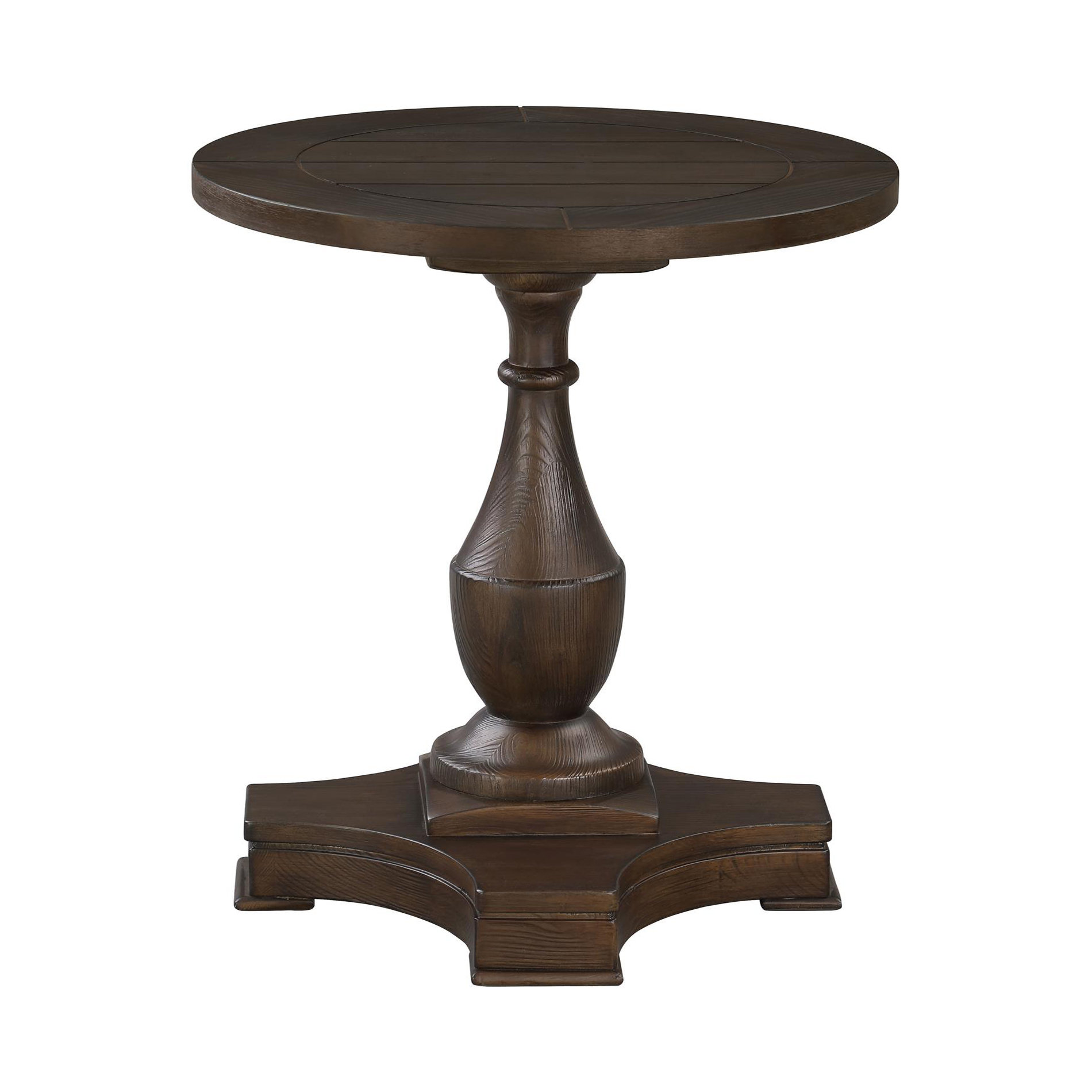 Latitude Run® Cami Pedestal Round End Table in Coffee | Wayfair