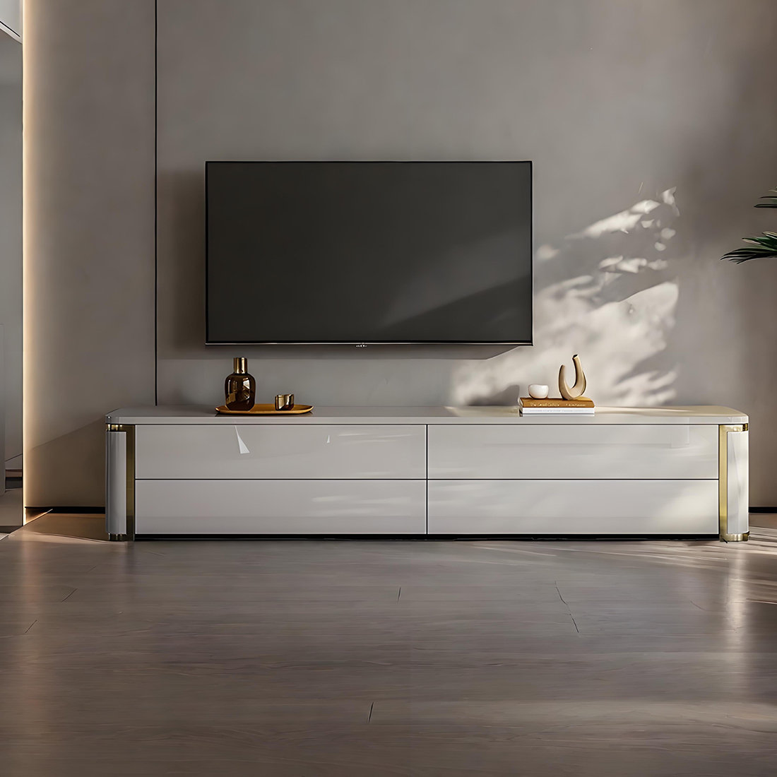 Everly Quinn Modern Solid Wood TV Stand with Storage Drawers - Wayfair ...