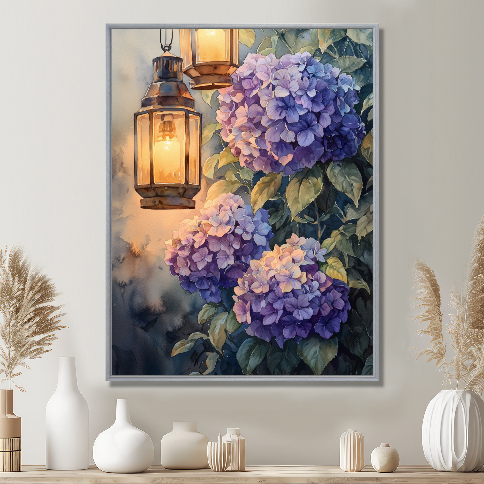 Winston Porter Hydrangeas In Boho Lantern Light - Hydrangea Wall Art ...