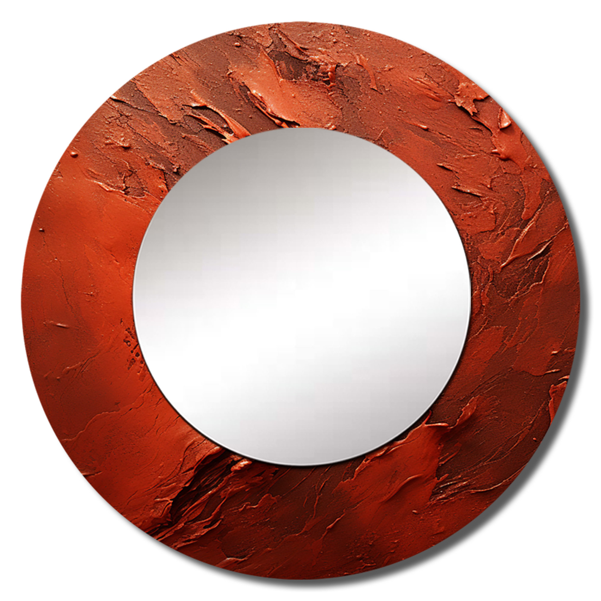 Design Art Bittersweet Brushwork I - Abstract Collages Round Mirror ...