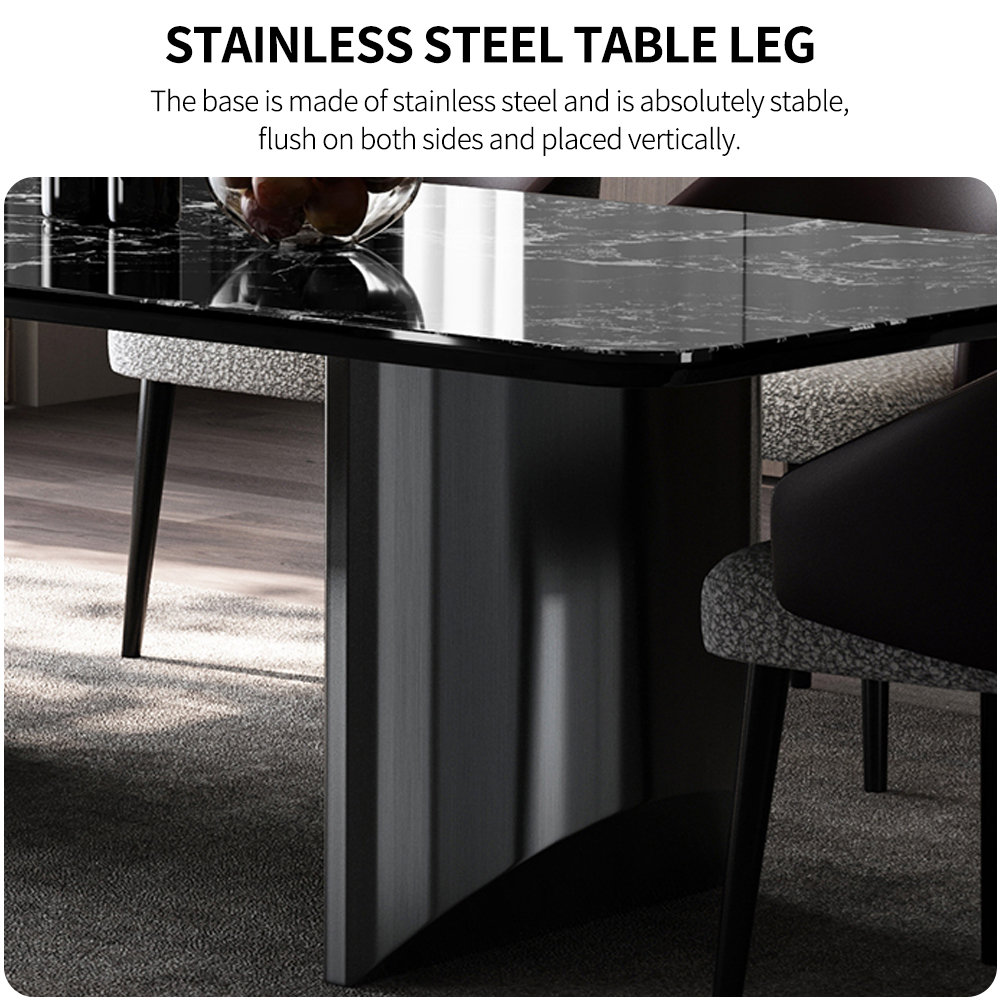 ALLNICEDT Modern luxury rectangular marble dining table | Wayfair