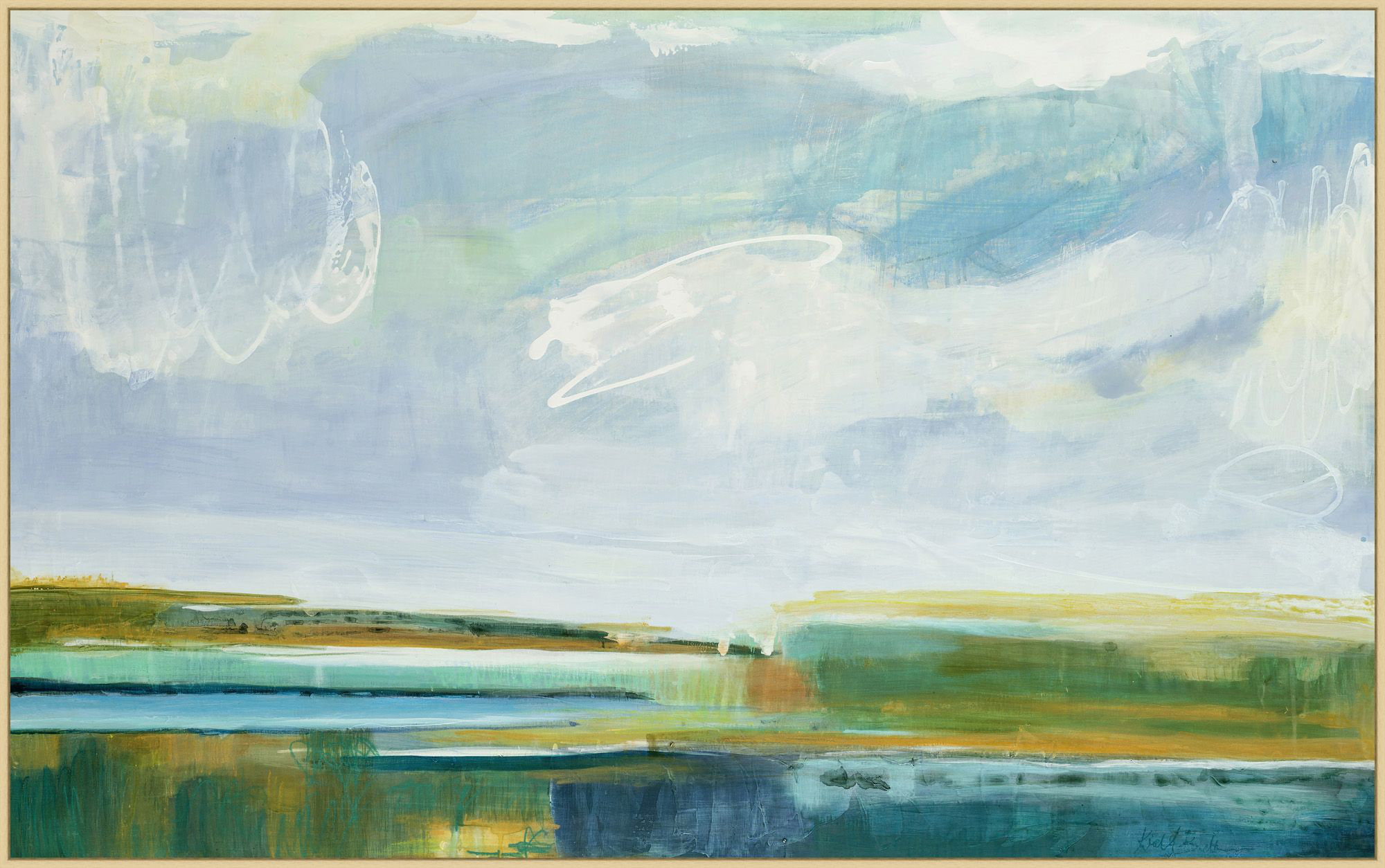 Wendover Art Group Dancing Horizon - Floater Frame Print on Canvas ...