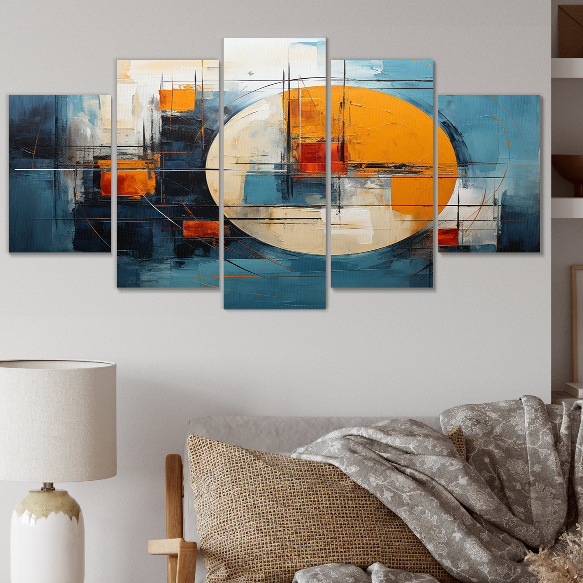Ivy Bronx Sky Celestial Symphony Collage - Modern Wall Decor - 5 Panels | Wayfair