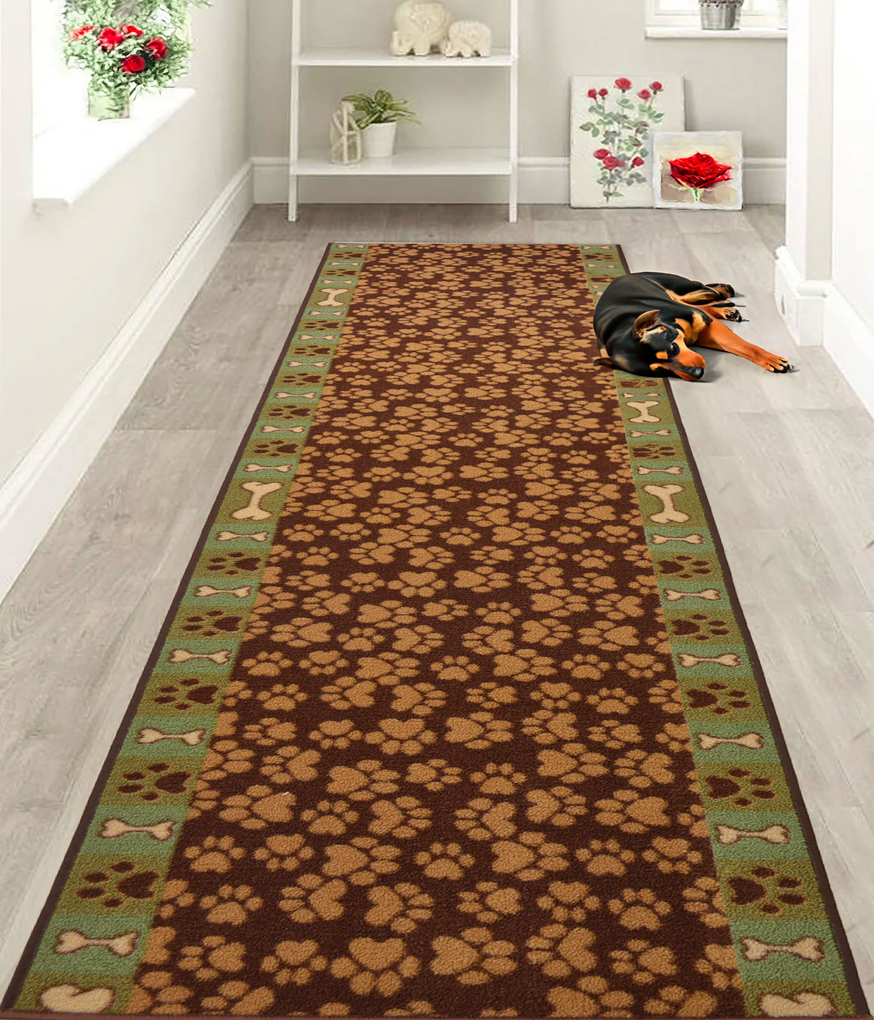 Winston Porter Pet Paw Design Slip Resistant Area Rug & Reviews ...