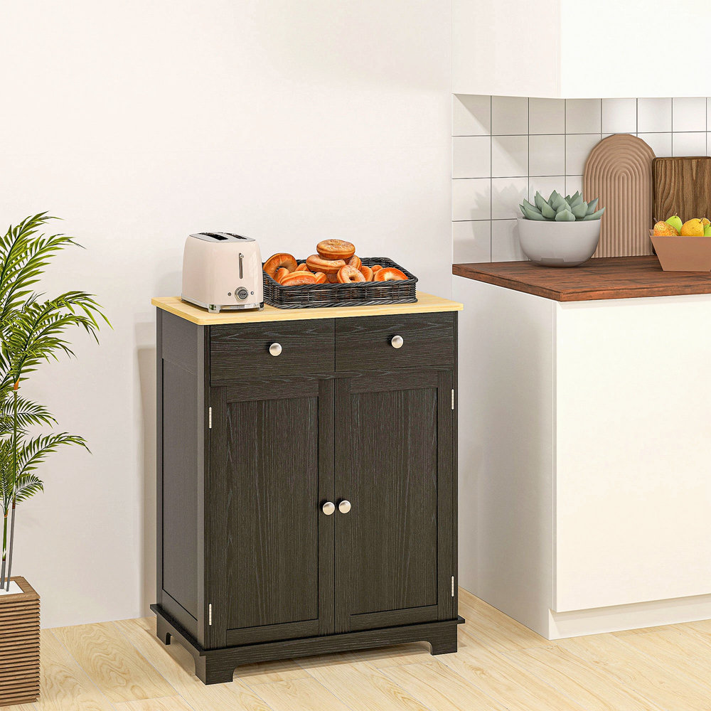 Latitude Run® Sideboard With Solid Wood Countertop, Modern Kitchen ...