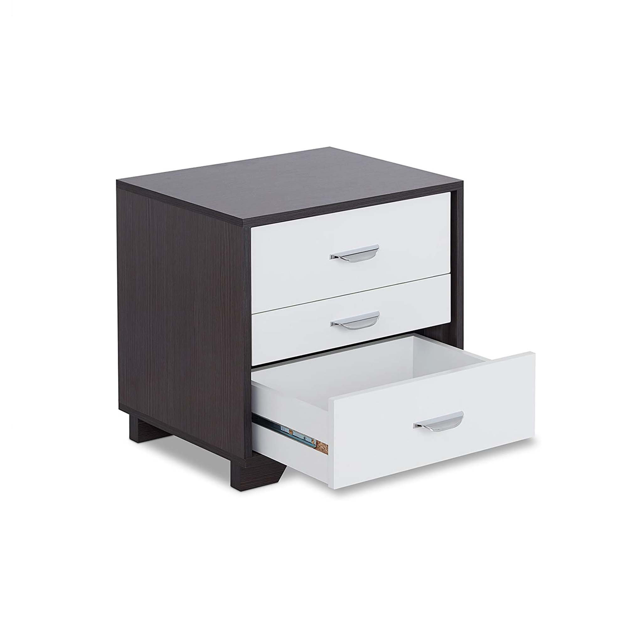 Latitude Run® Two-Tone Nightstand With 3 Drawers | Wayfair
