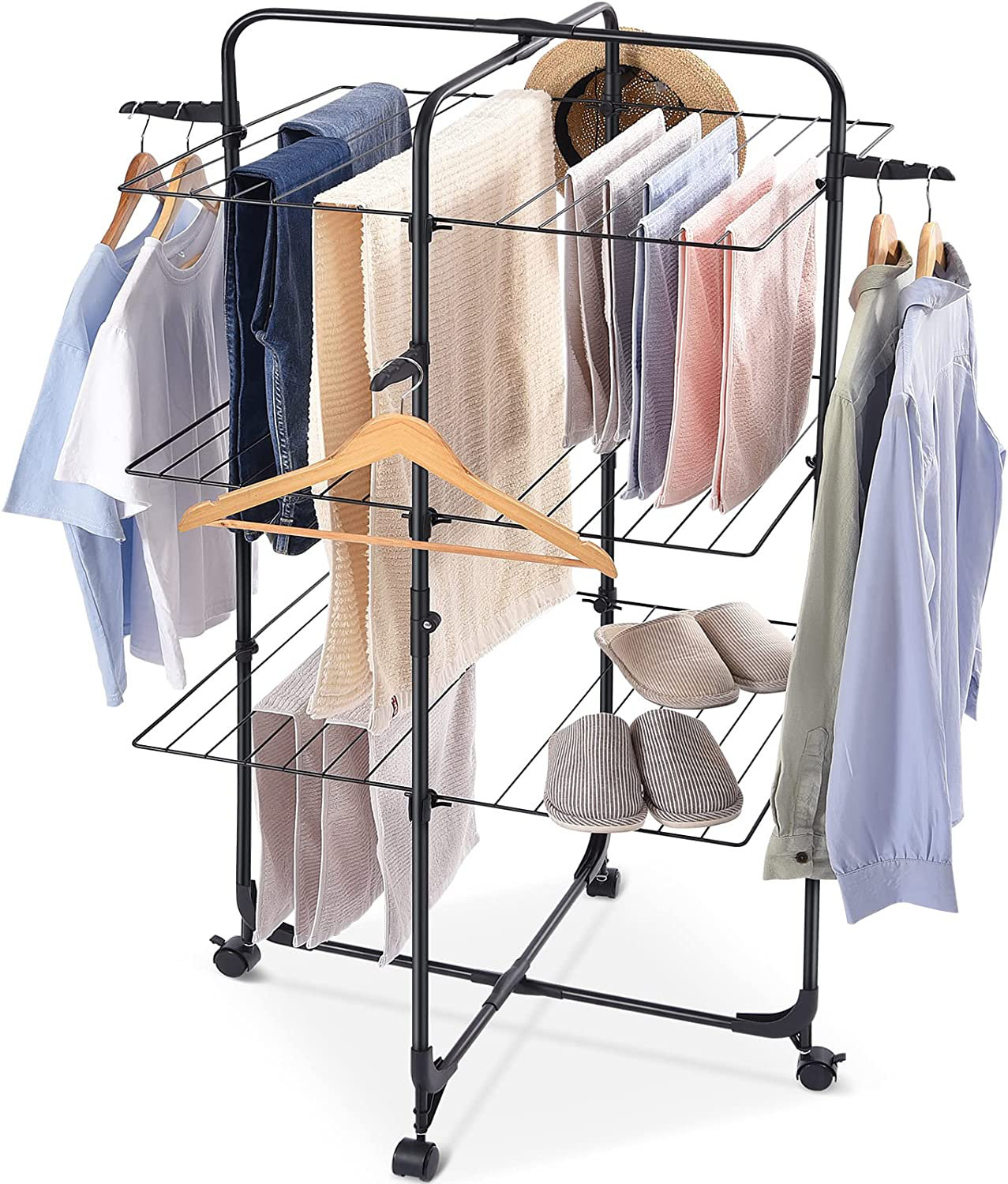 Rebrilliant Metal Folding Clothes Drying Rack,Laundry Drying Rack ...