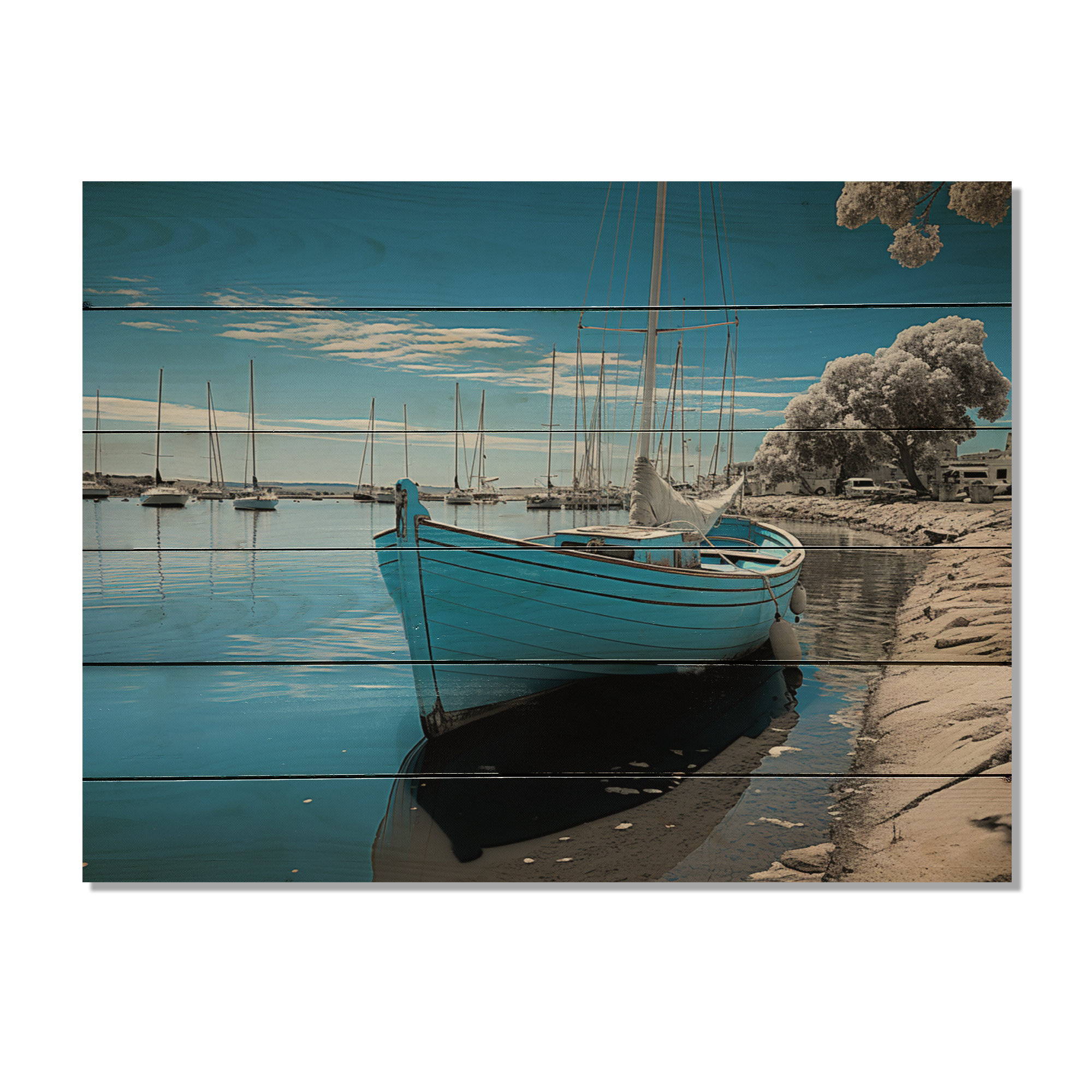 Breakwater Bay Port Portside Grace II On Wood Print | Wayfair